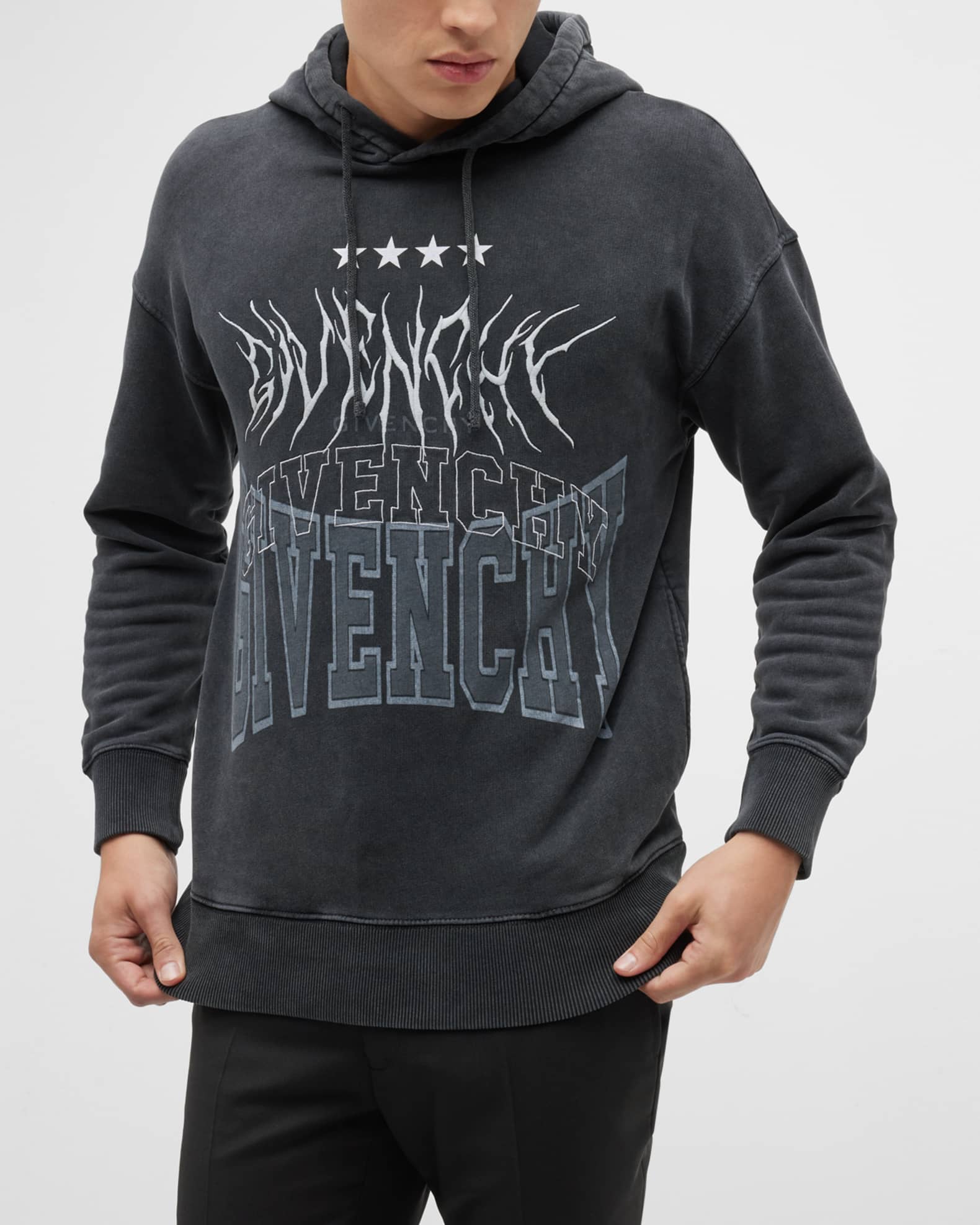 Givenchy Men's Graphic Logo Pullover Hoodie | Neiman Marcus
