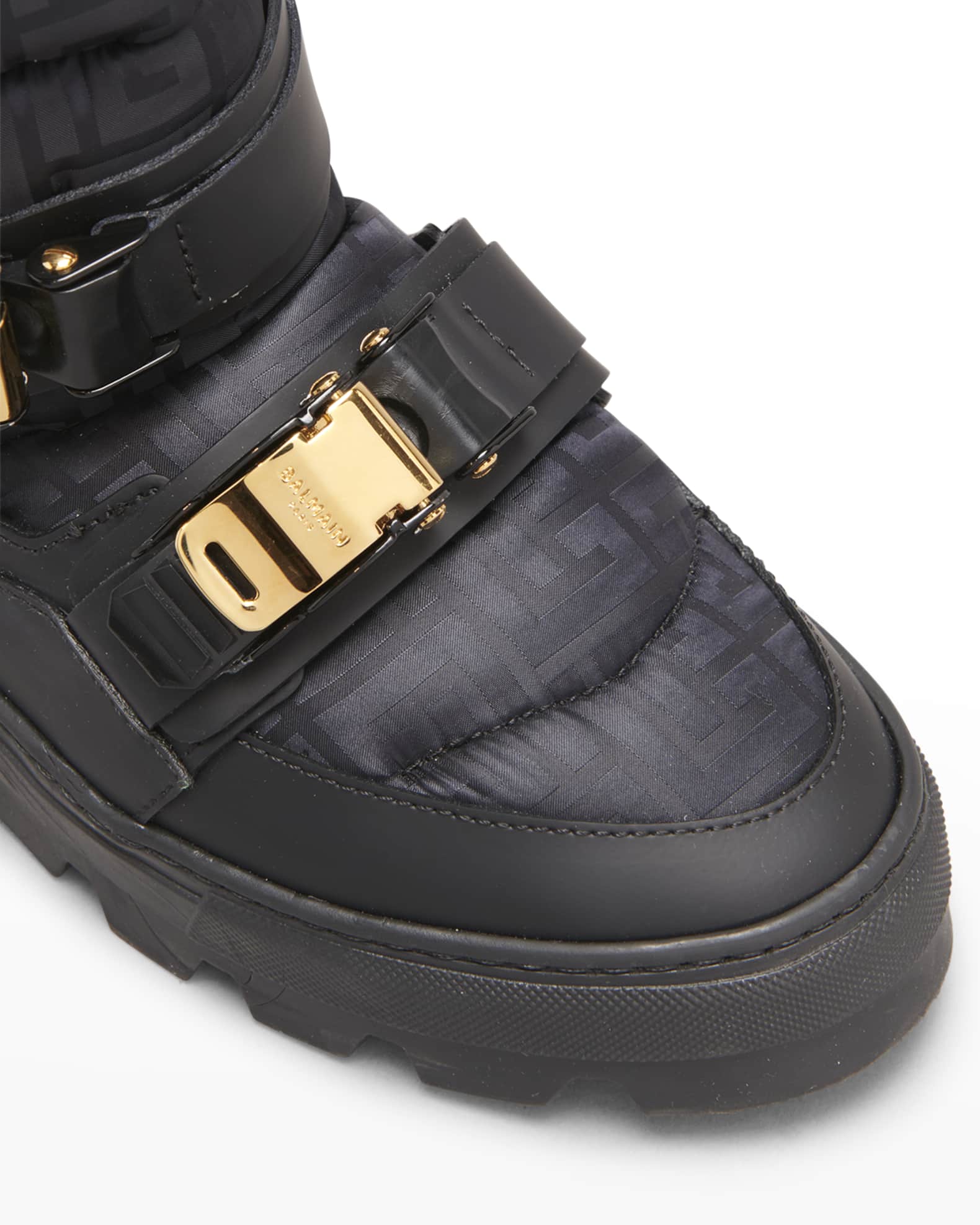 Balmain After Ski Monogram Buckle Nylon Boots | Neiman Marcus