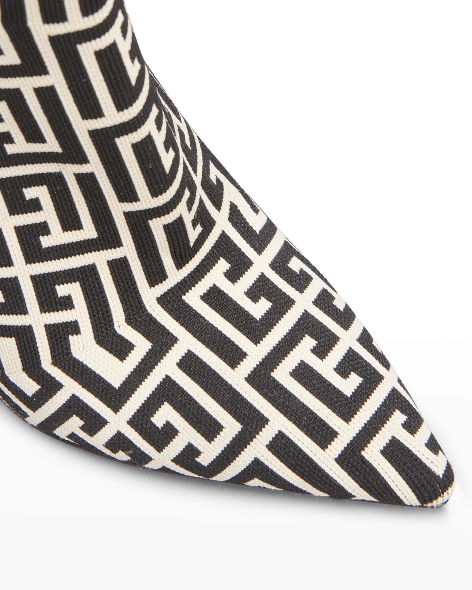Balmain Skye Monogram Knit Stiletto Booties | Neiman Marcus