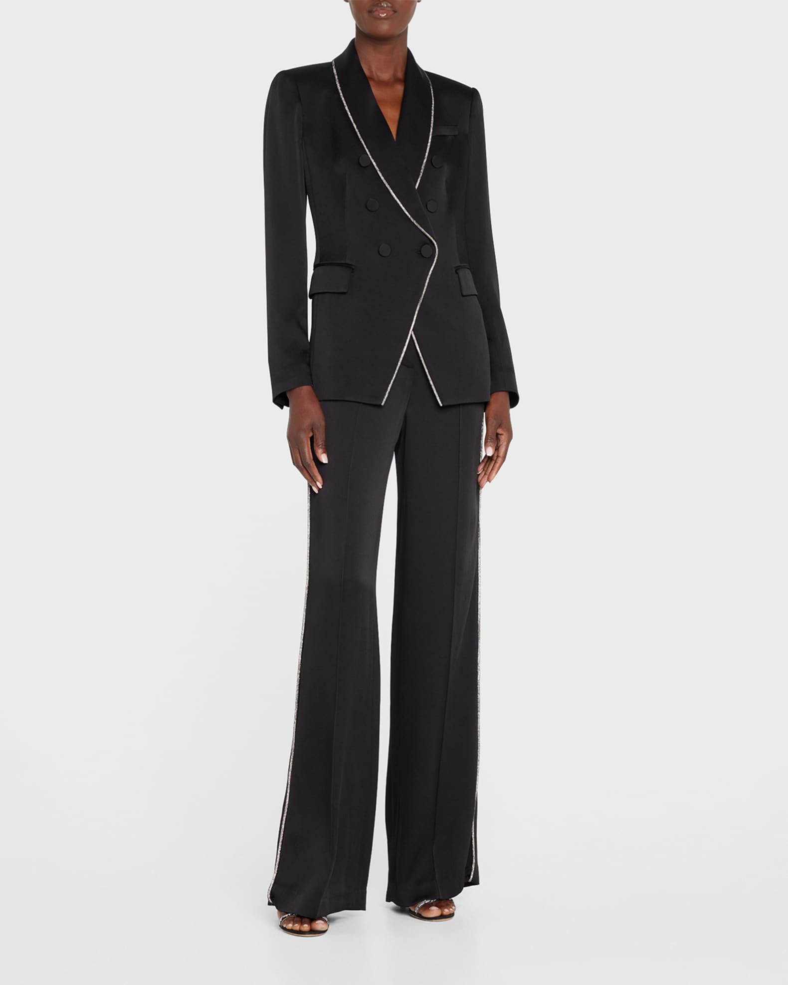Metallic-Trim Dickey Jacket Suit | Neiman Marcus