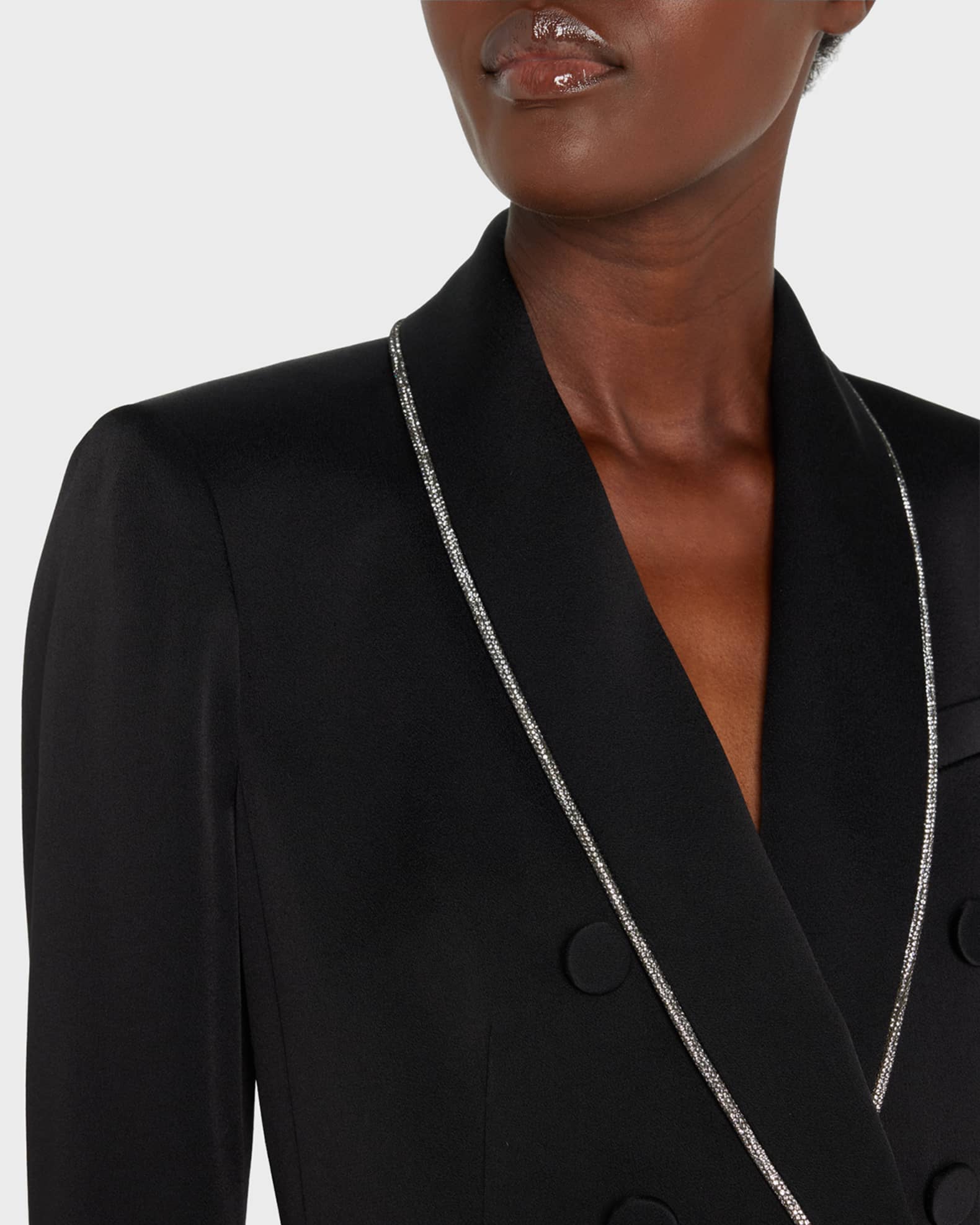 Metallic-Trim Dickey Jacket Suit | Neiman Marcus