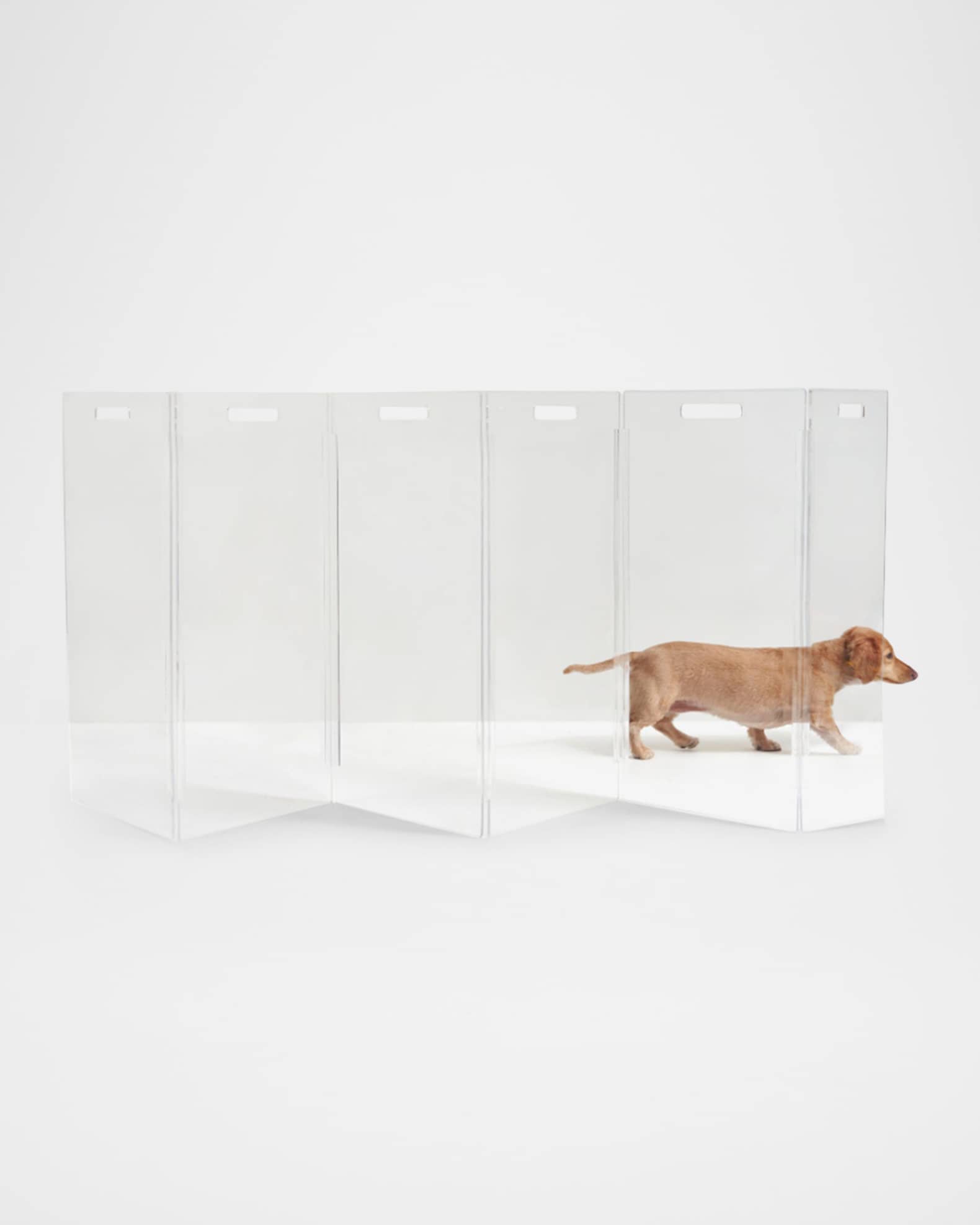 Clear Freestanding Pet Gate Zig Zag | Neiman Marcus