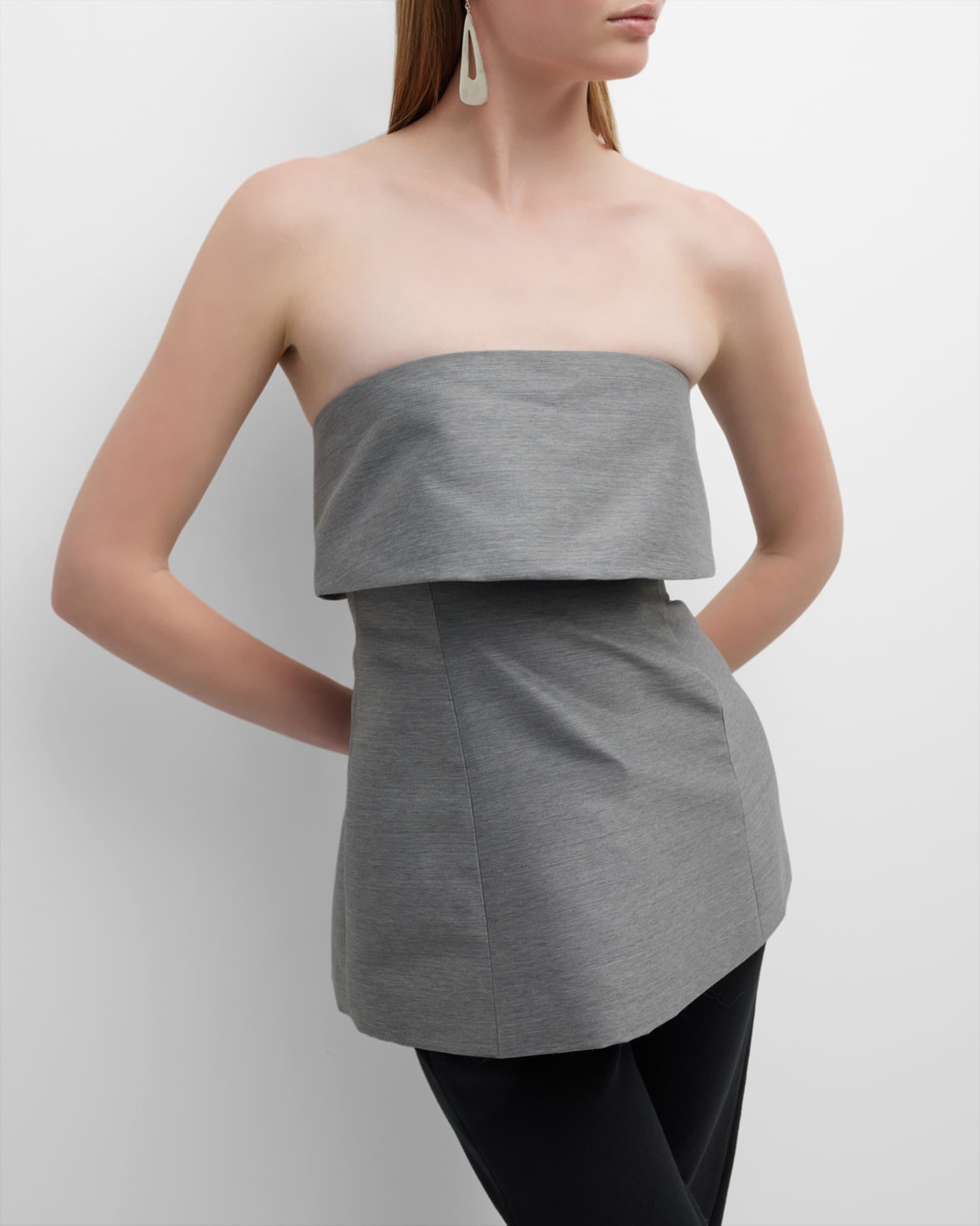 Toteme Foldover Off-The-Shoulder Evening Top | Neiman Marcus