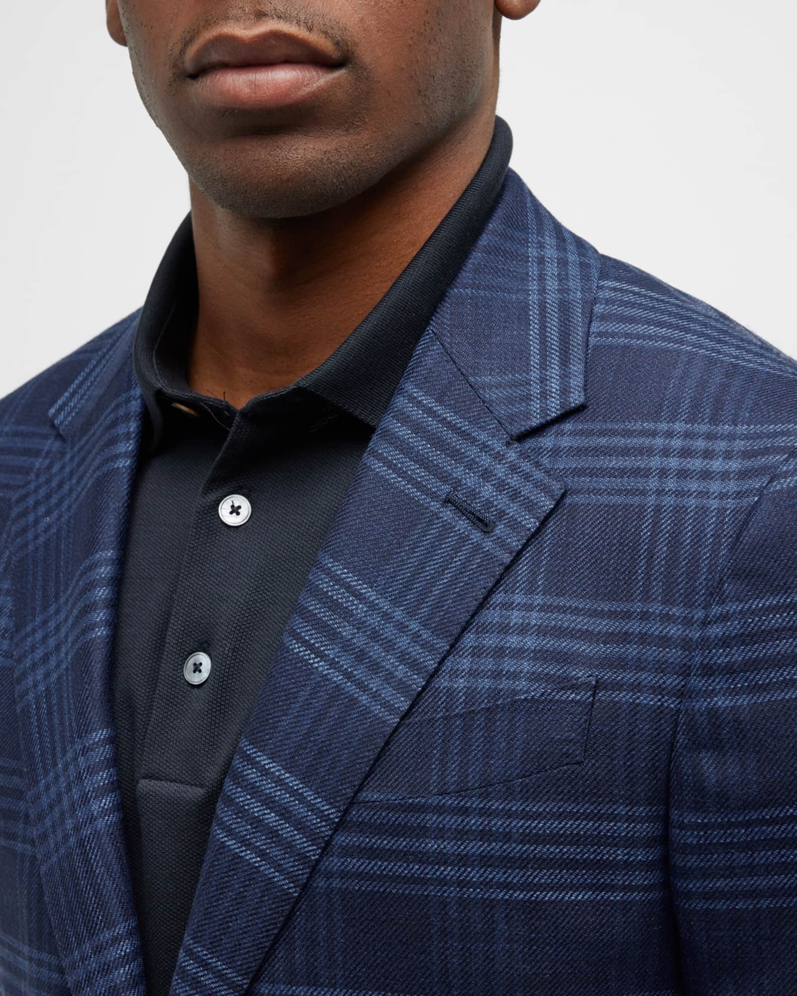 ZEGNA Men's Plaid Wool-Silk Sport Coat | Neiman Marcus