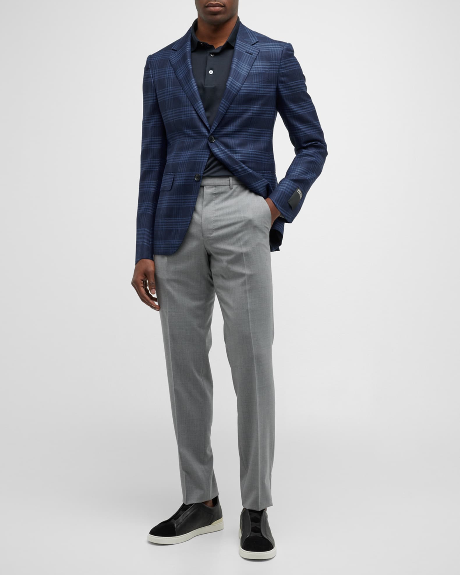 ZEGNA Men's Plaid Wool-Silk Sport Coat | Neiman Marcus