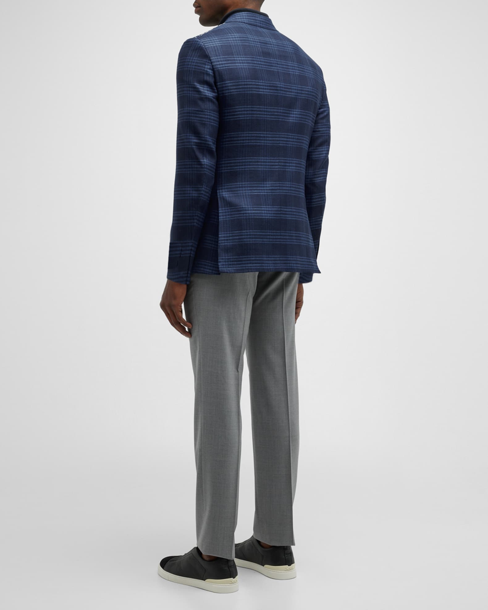 ZEGNA Men's Plaid Wool-Silk Sport Coat | Neiman Marcus