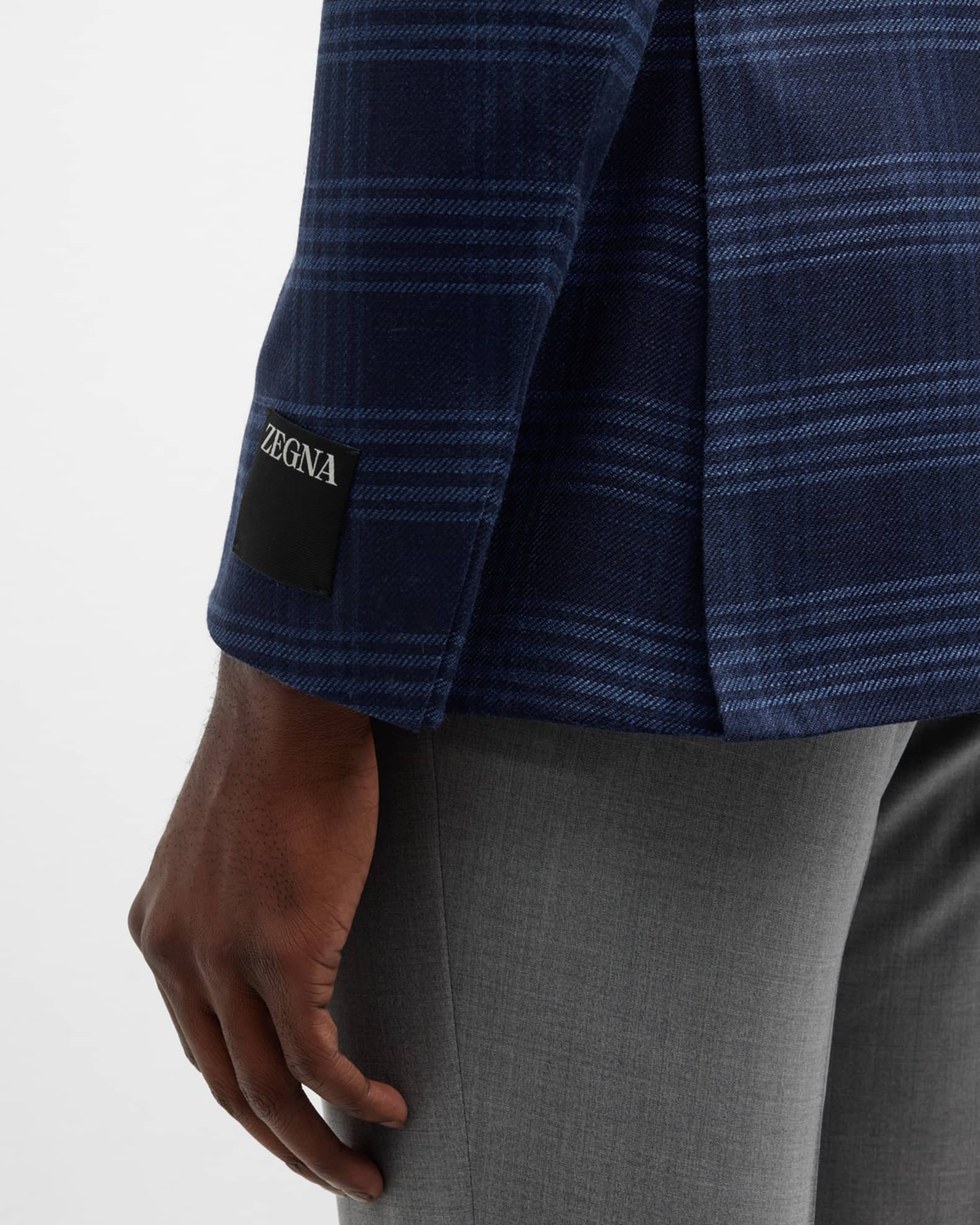 ZEGNA Men's Plaid Wool-Silk Sport Coat | Neiman Marcus