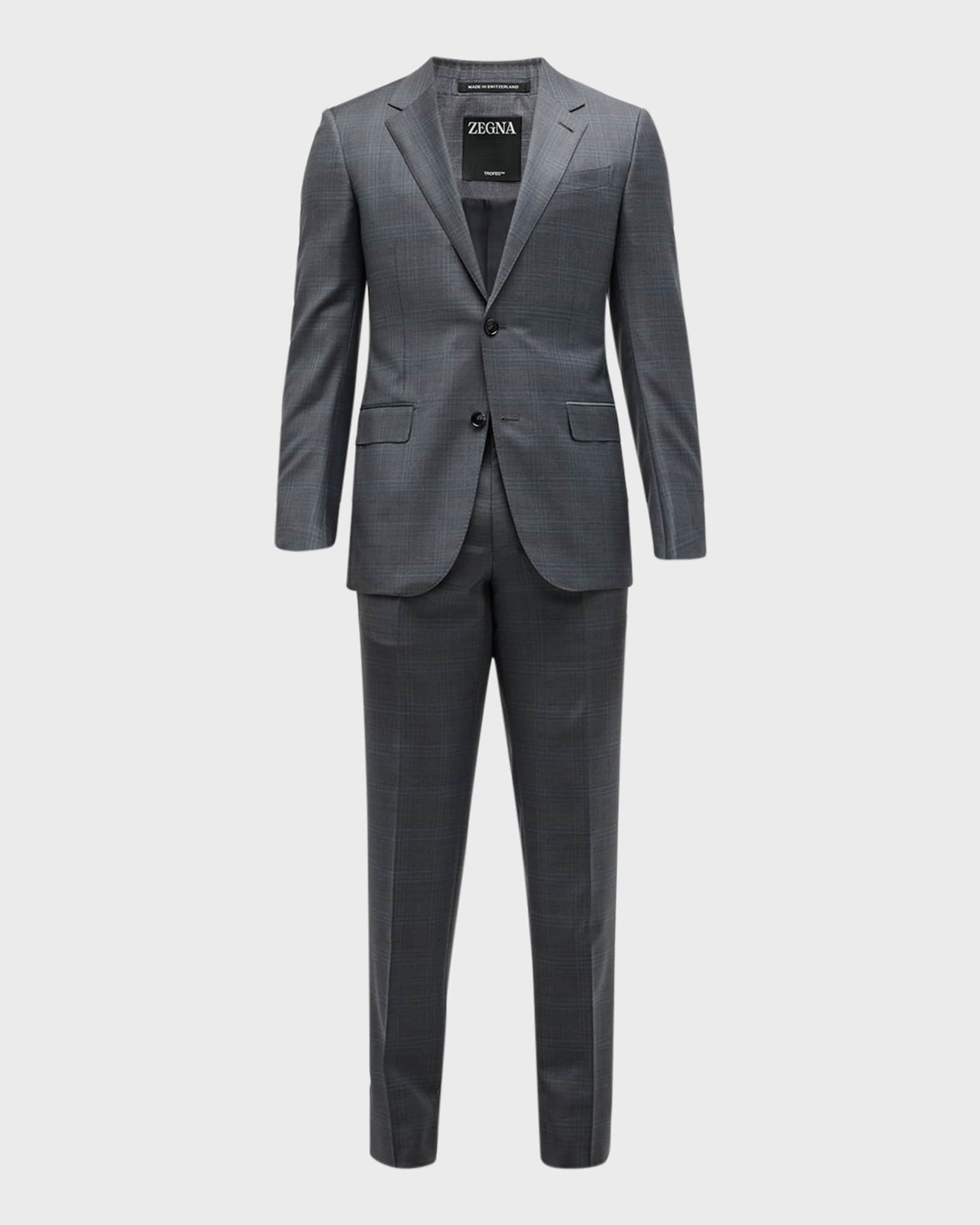 ZEGNA Men's Plaid Wool Suit | Neiman Marcus