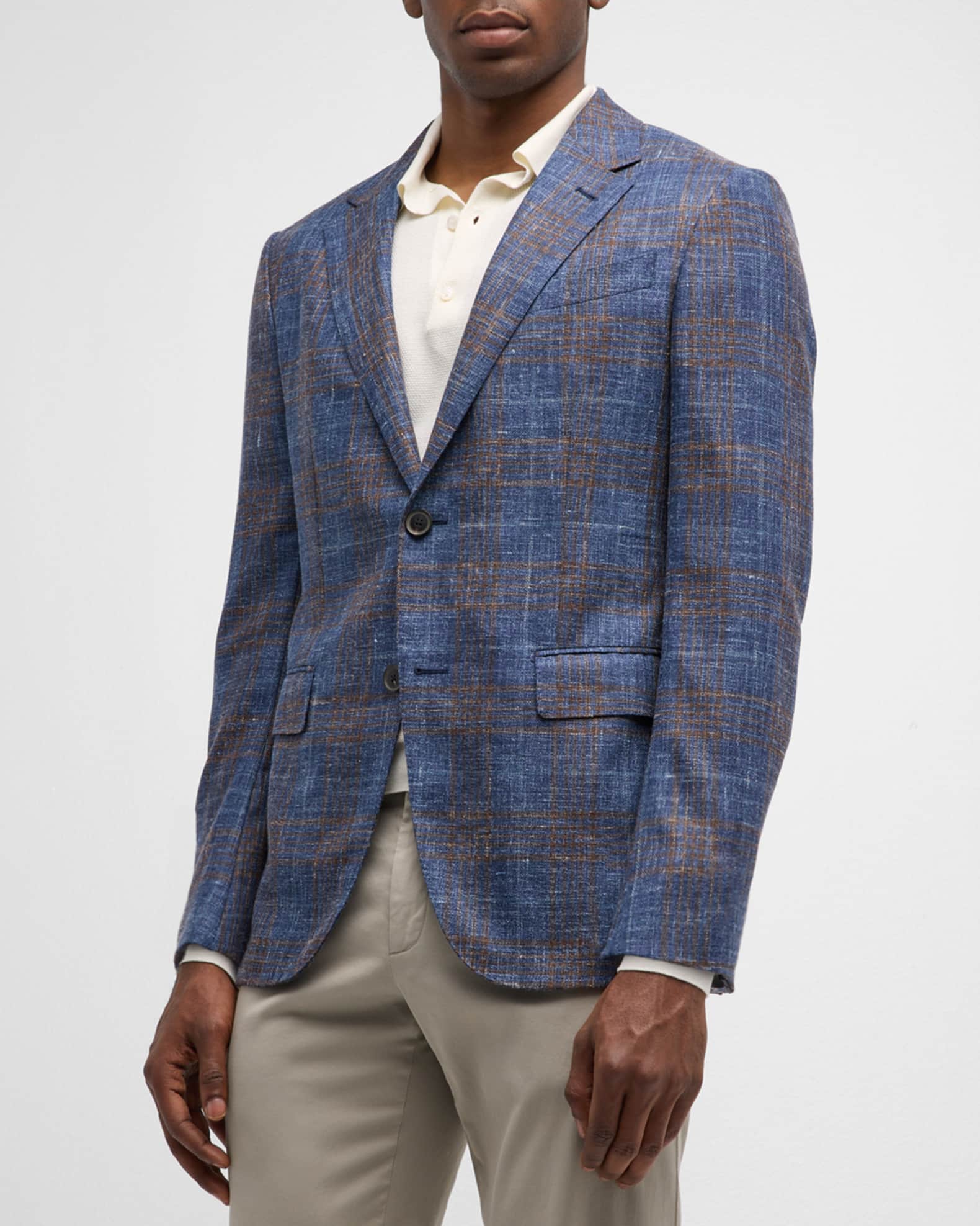ZEGNA Men's Plaid Wool-Blend Sport Coat | Neiman Marcus