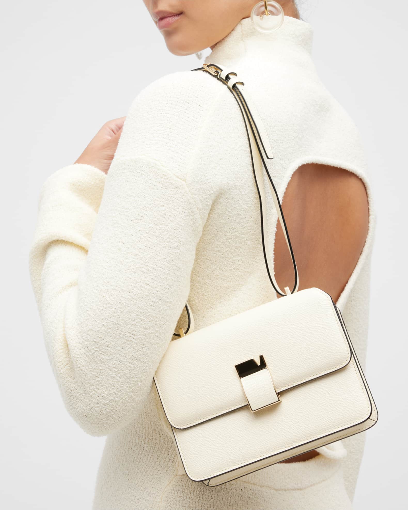 Valextra Nolo Flap Calf leather Crossbody Bag | Neiman Marcus