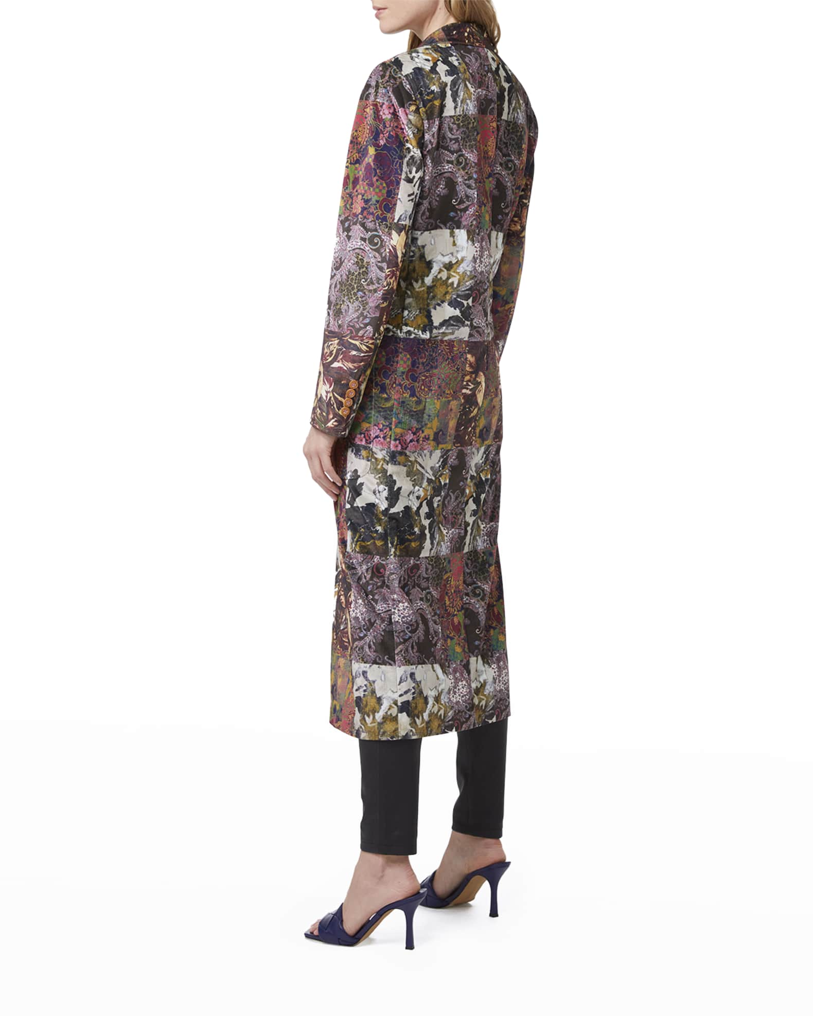 Robert Graham Ophelia Patchwork-Print Velvet Duster Jacket | Neiman Marcus