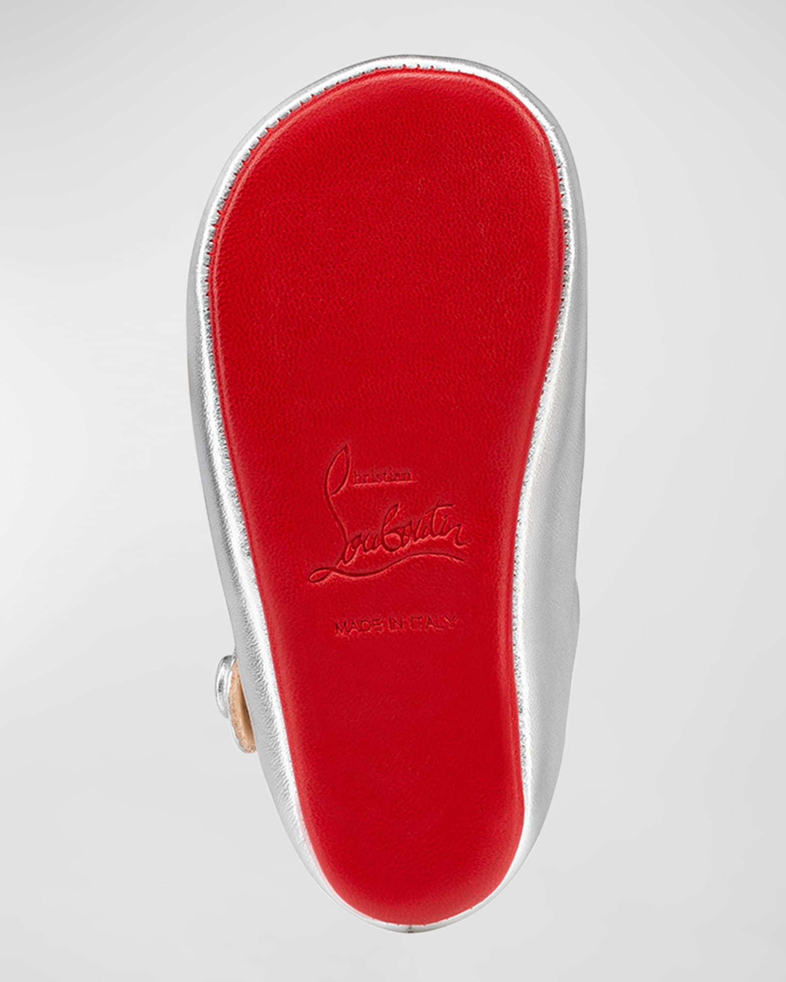 Christian Louboutin Girl's Love Chick Metallic Leather Ballerina Shoes ...