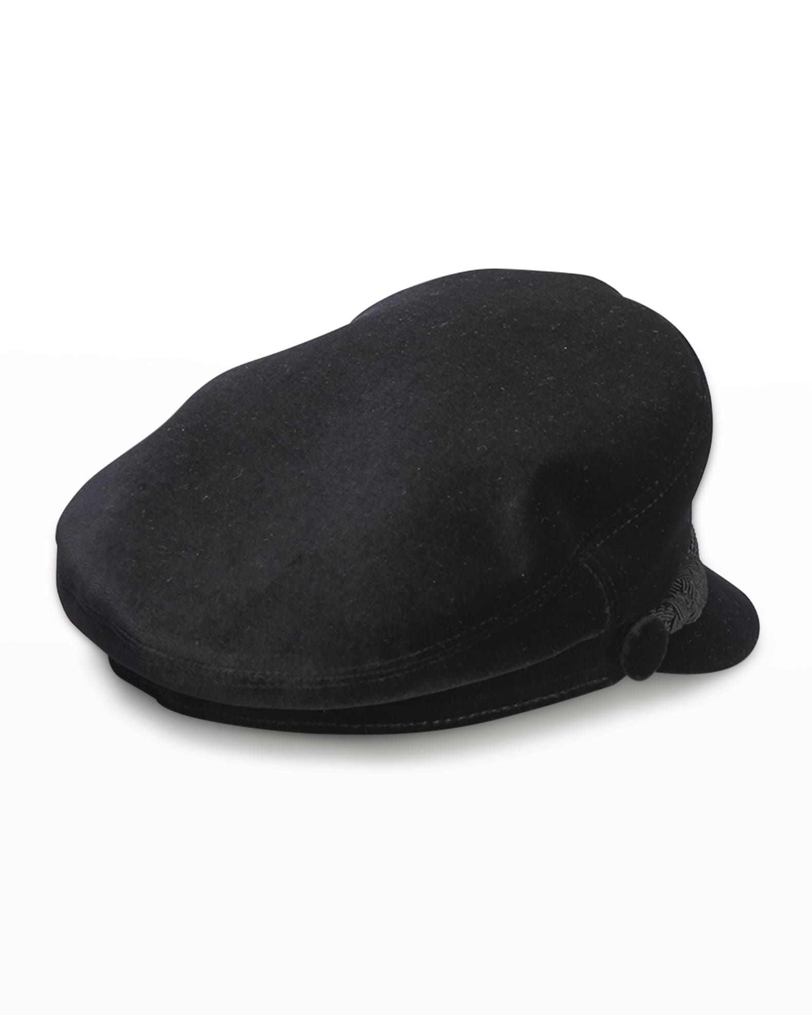 Saint Laurent Cupro-Blend Newsboy Cap | Neiman Marcus