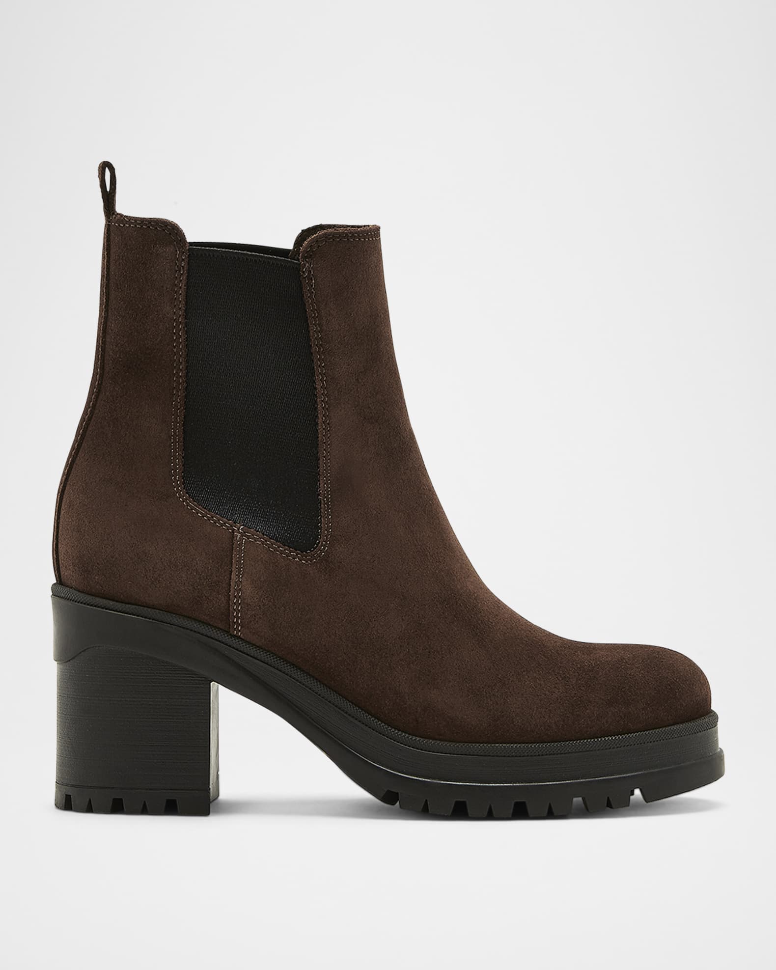 La Canadienne Paxton Suede Lug-Sole Chelsea Booties | Neiman Marcus