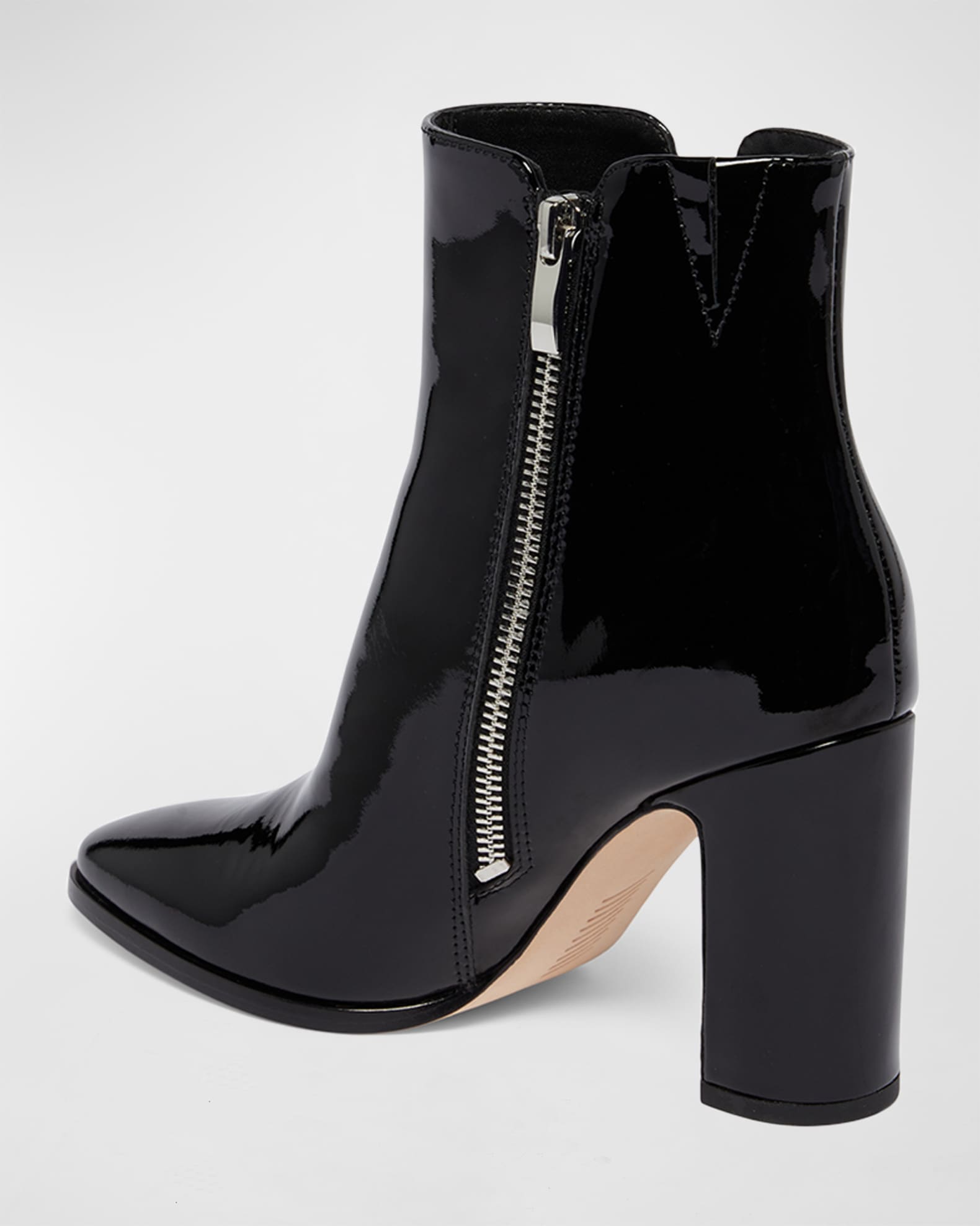 PAIGE Cleo Patent Dual-Zip Booties | Neiman Marcus