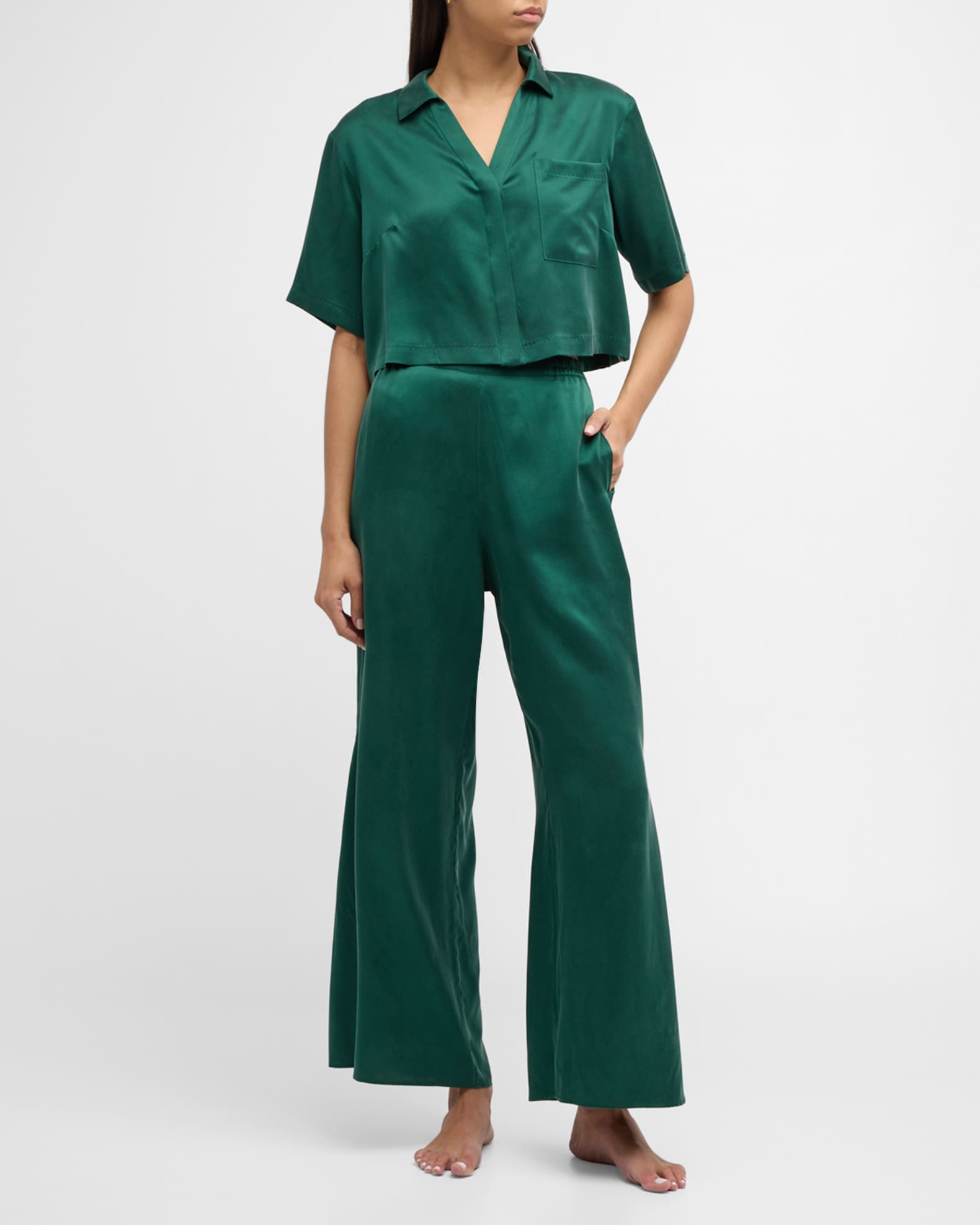 Lunya Washable Silk High-Rise Pant Set | Neiman Marcus