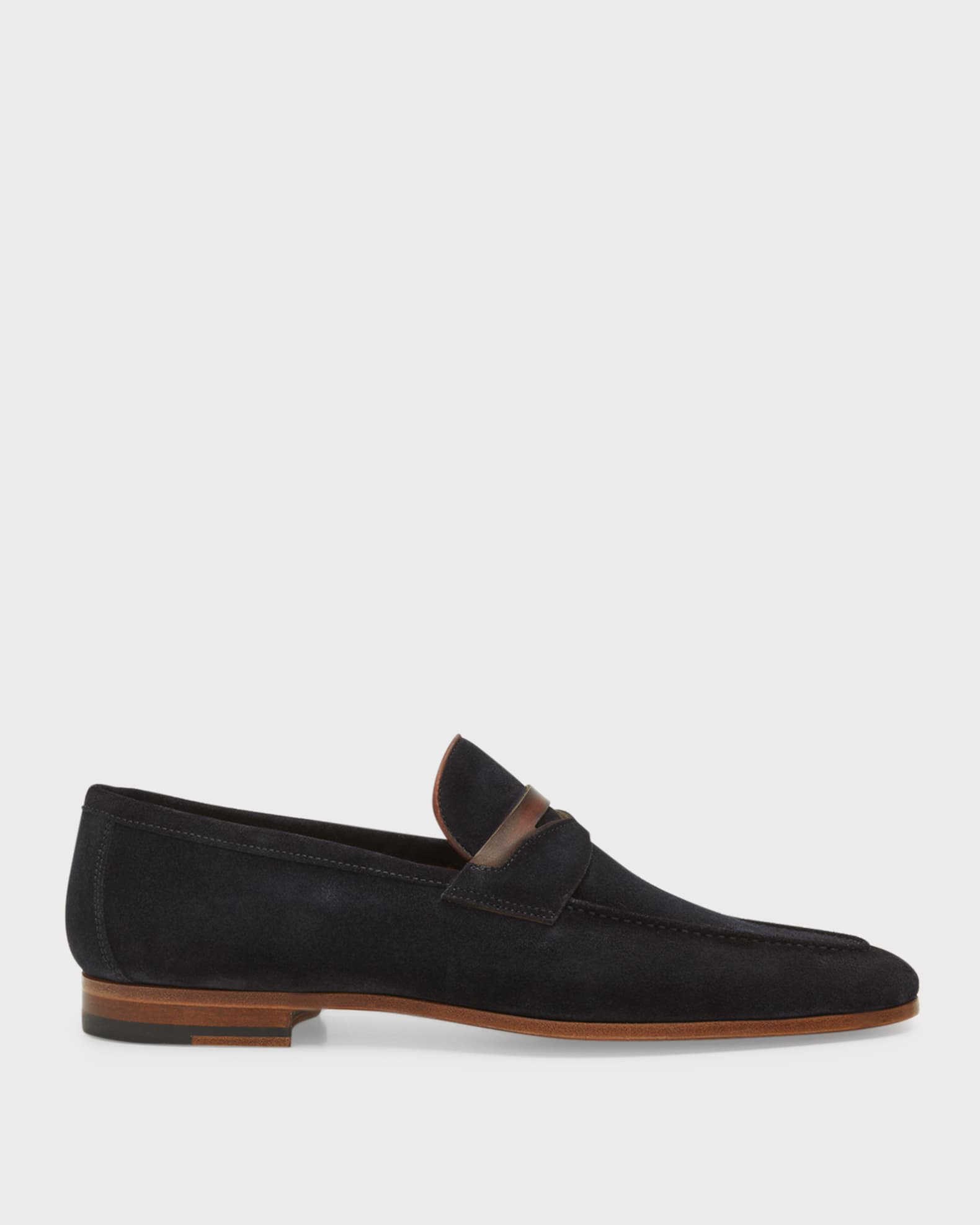 Magnanni Men's Suede-Leather Penny Loafers | Neiman Marcus