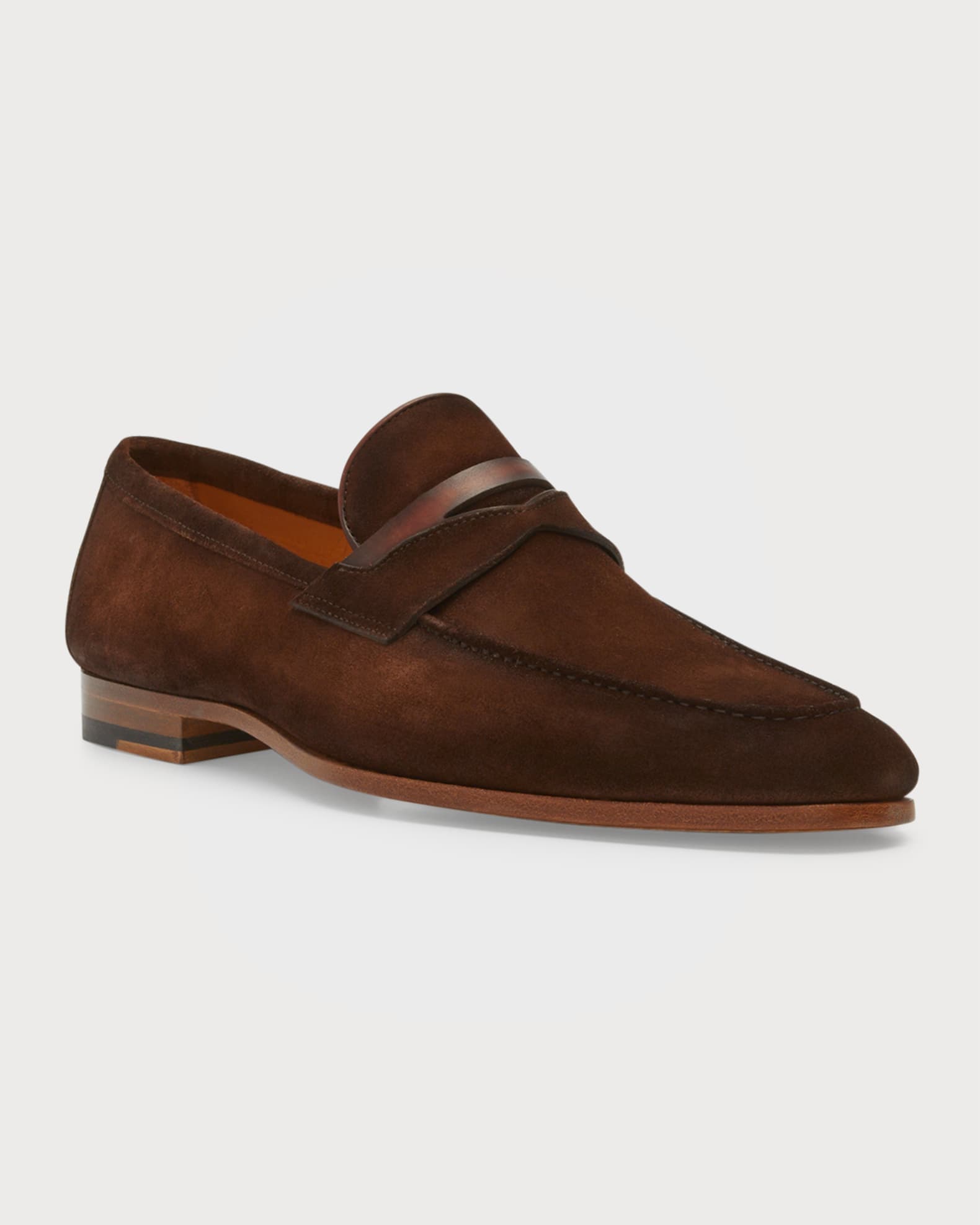 Magnanni Men's Suede Leather Penny Loafers | Neiman Marcus