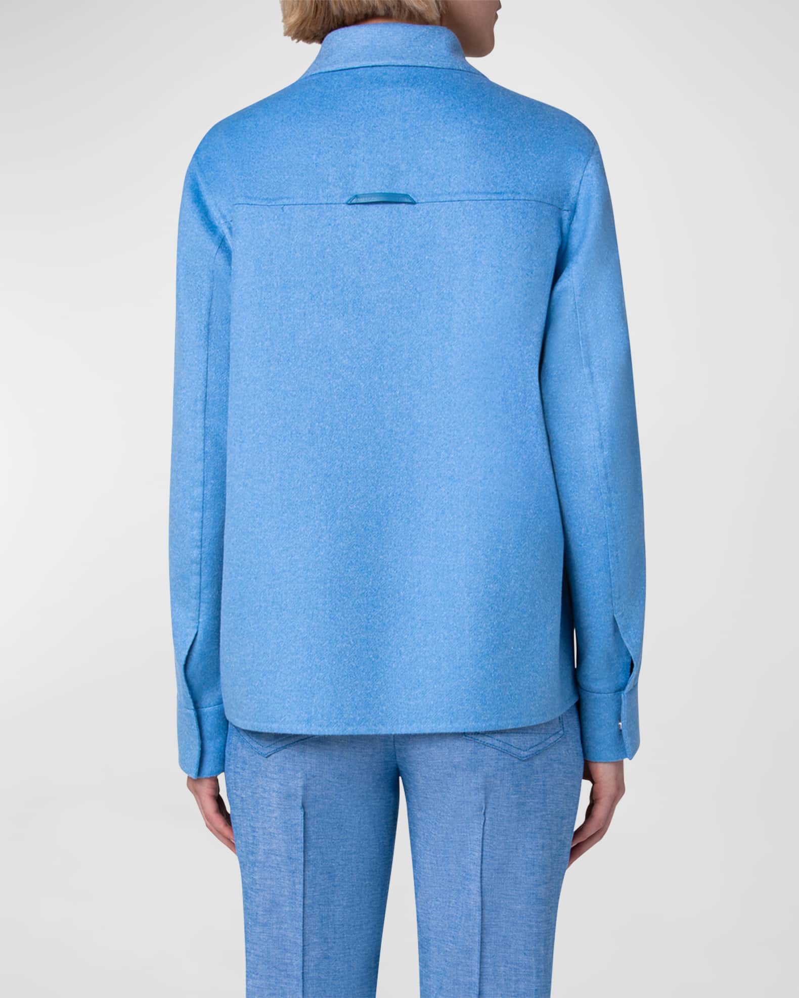 Akris Madelyn Cashmere-Silk Shirt Jacket | Neiman Marcus