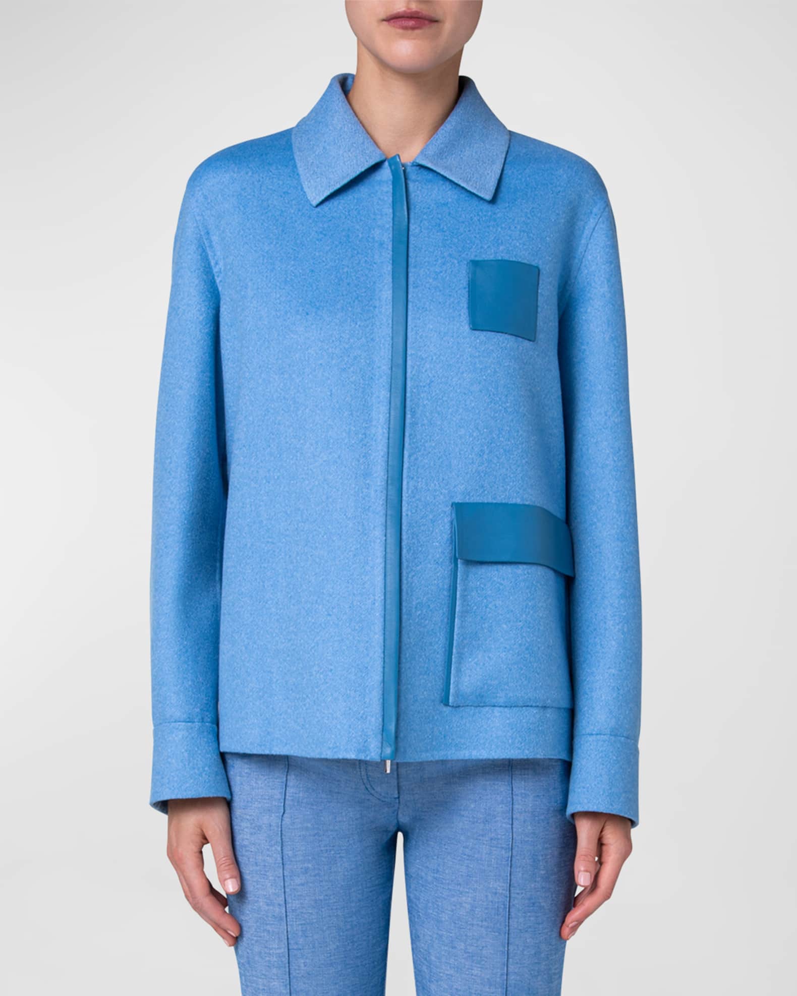 Akris Madelyn Cashmere-Silk Shirt Jacket | Neiman Marcus