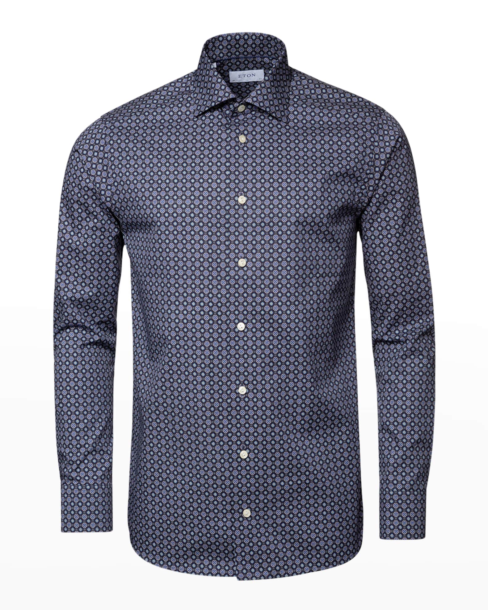 Eton Men's Contemporary Fit Medallion Print Shirt | Neiman Marcus