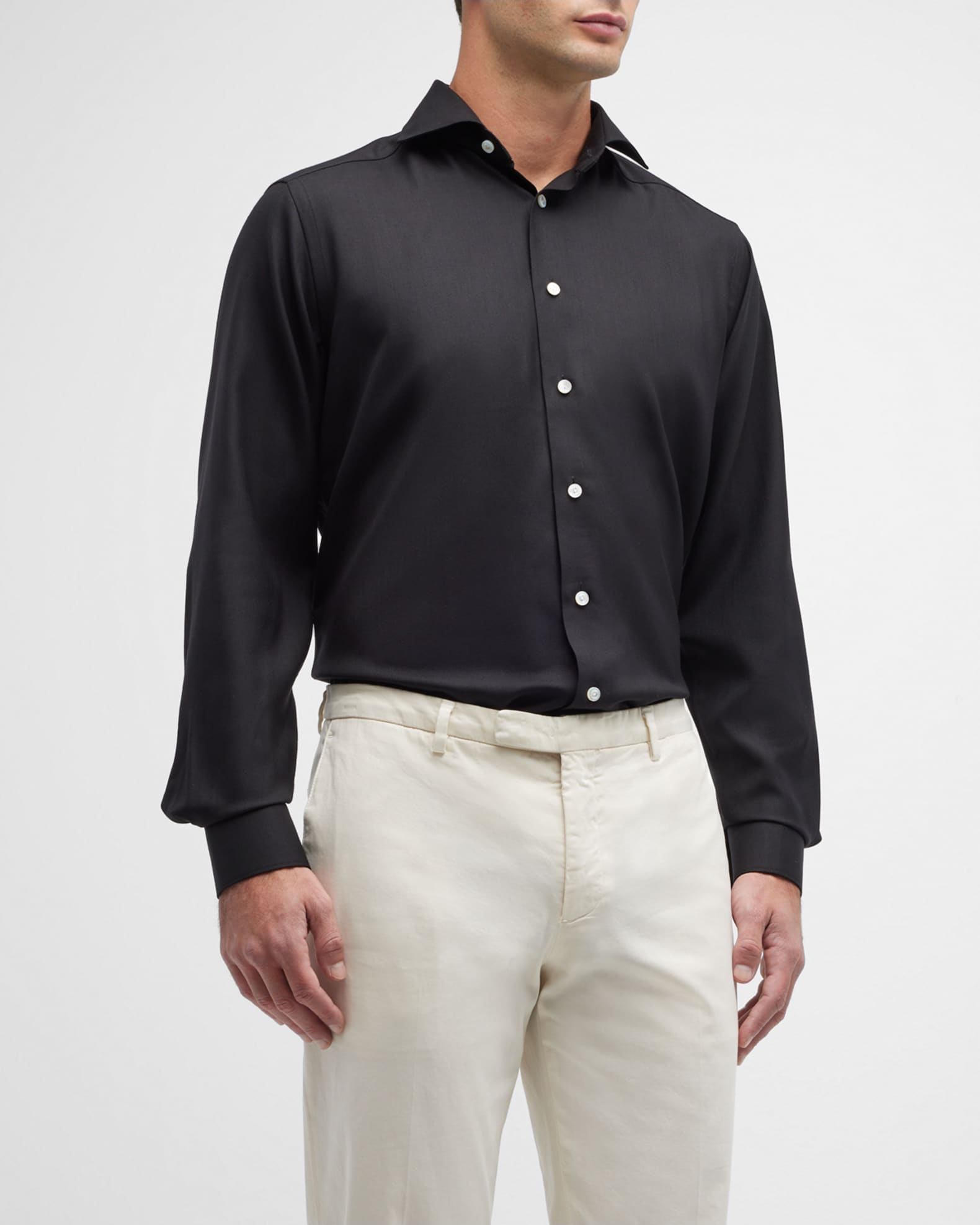 Eton Men's Merino Wool Solid Dress Shirt | Neiman Marcus