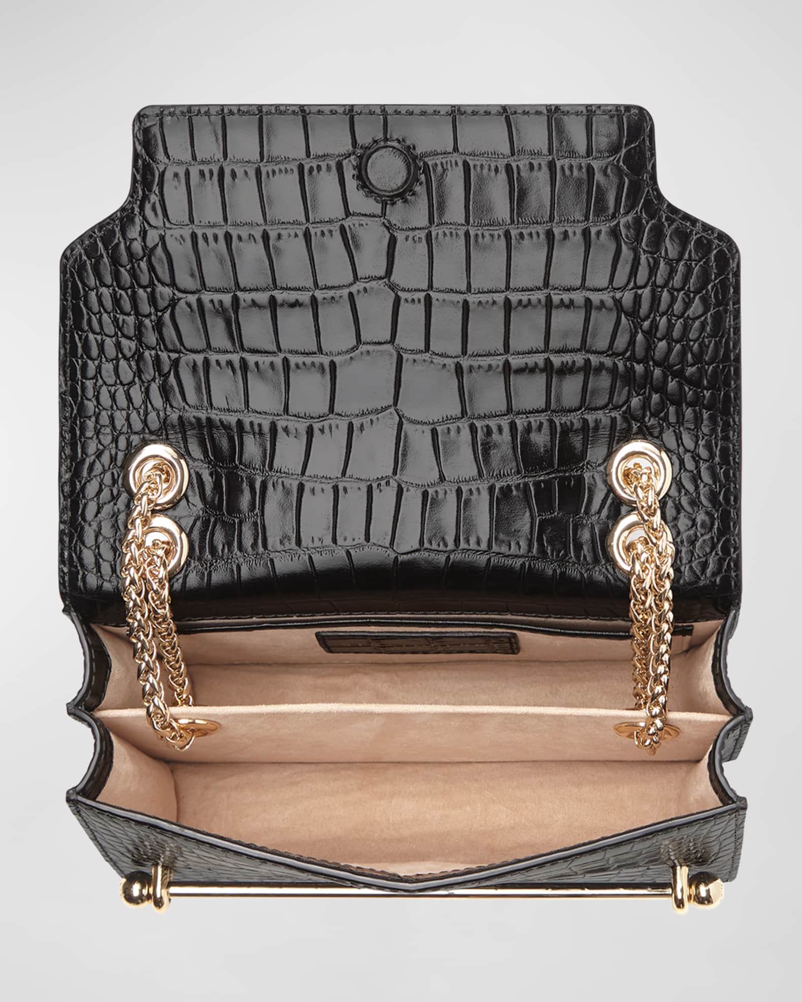 STRATHBERRY Mini Croc-Embossed Chain Crossbody Bag | Neiman Marcus