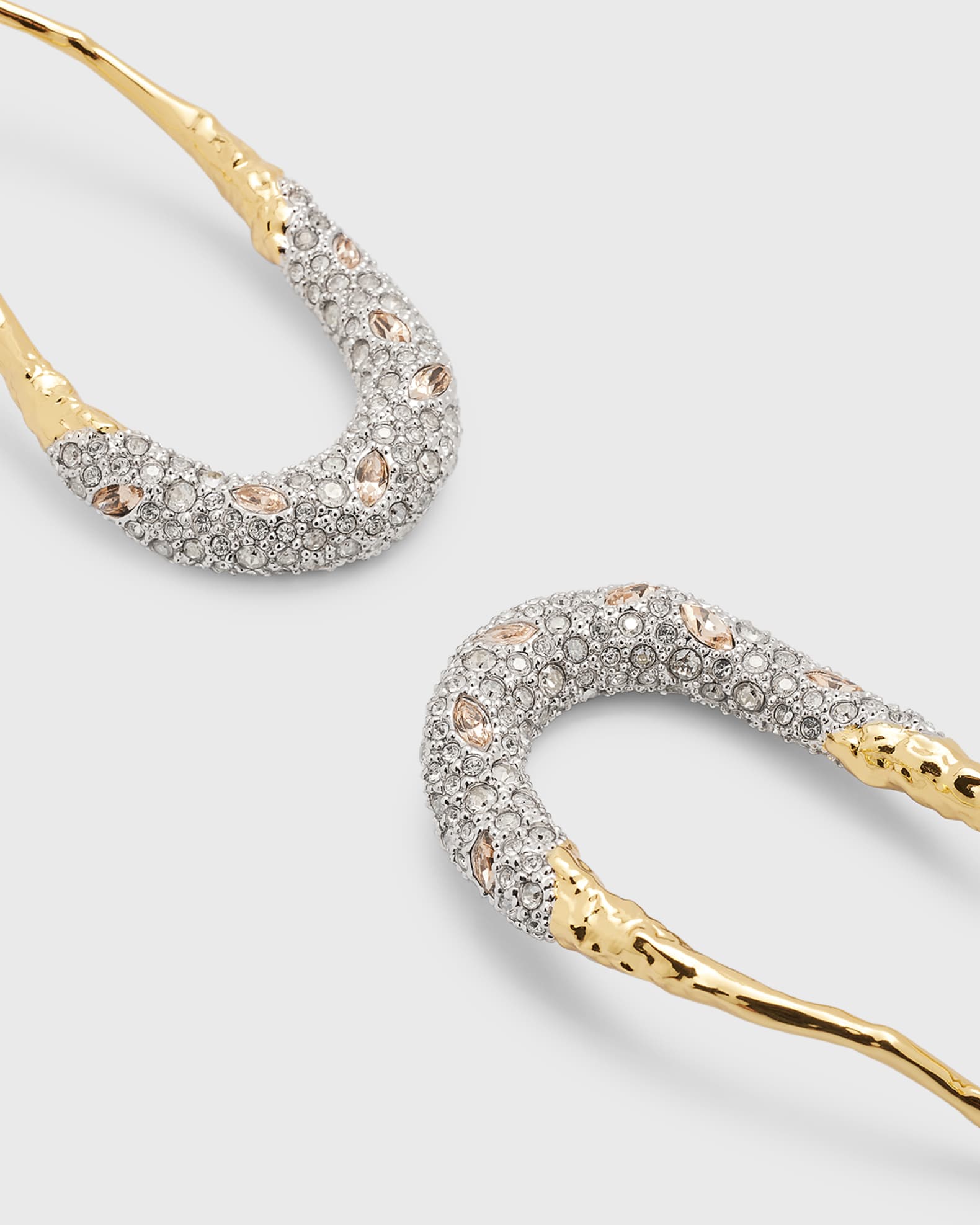 Alexis Bittar Solanales Crystal Front-Back Link Earrings | Neiman Marcus