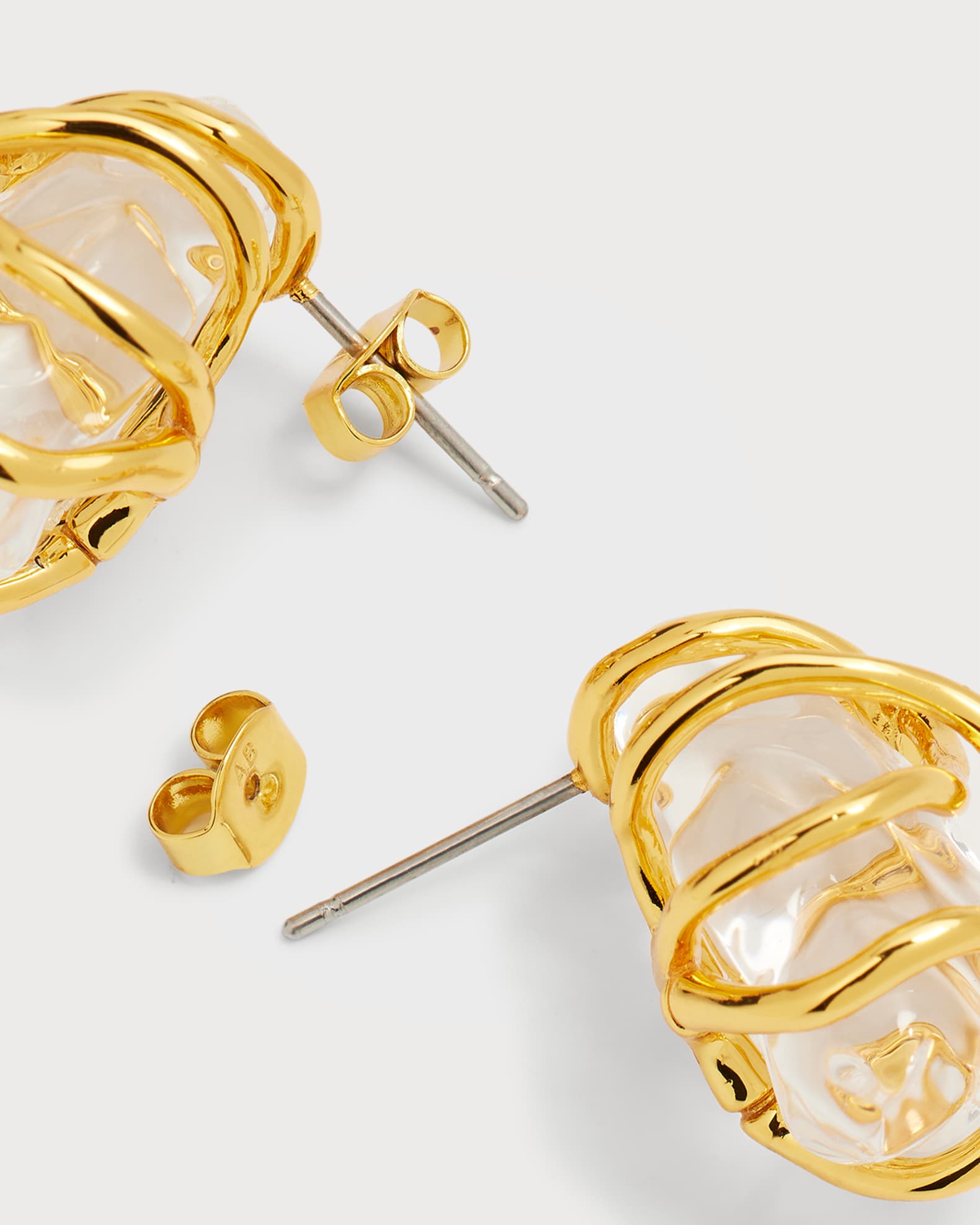 Alexis Bittar Twisted Gold Liquid Lucite Small Post Earrings | Neiman ...