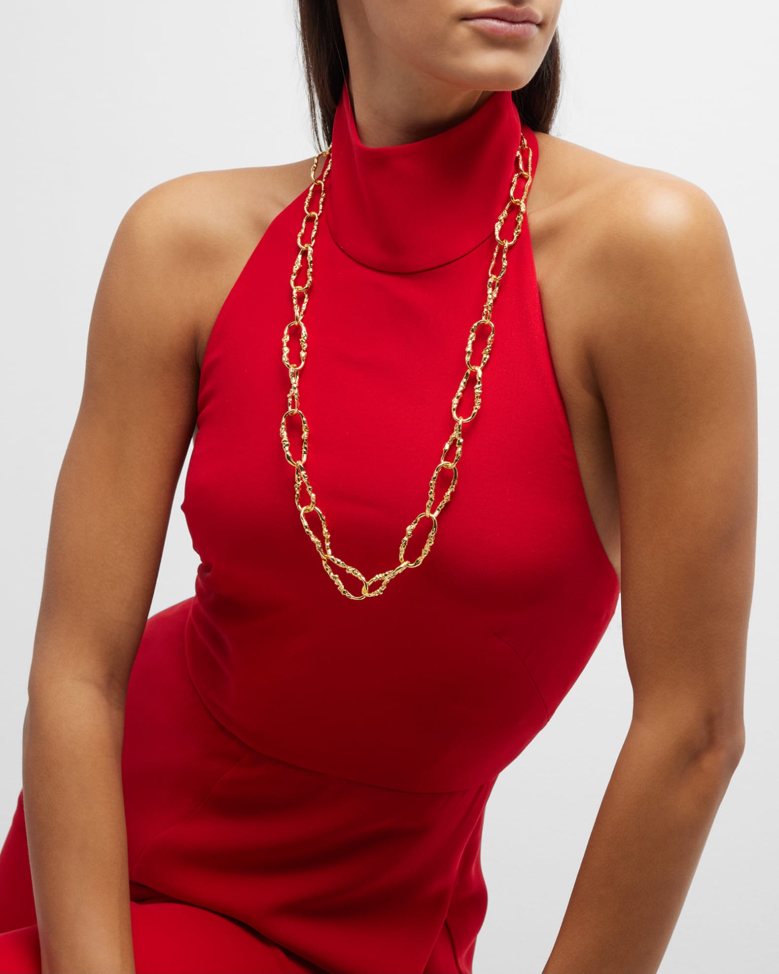 Alexis Bittar Brut Link Long Chain Necklace | Neiman Marcus