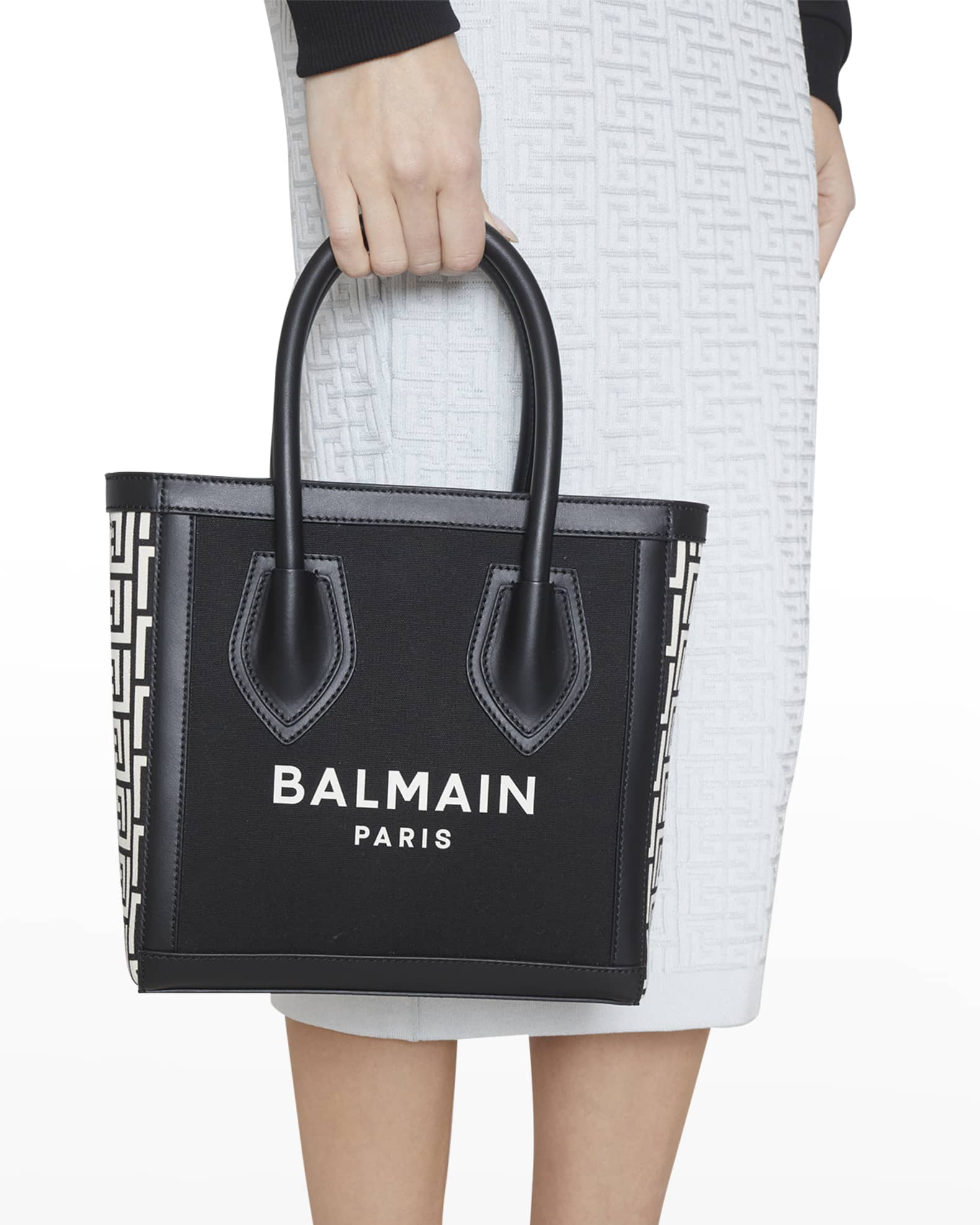 Balmain B Army Logo & Monogram Shopper Tote Bag | Neiman Marcus