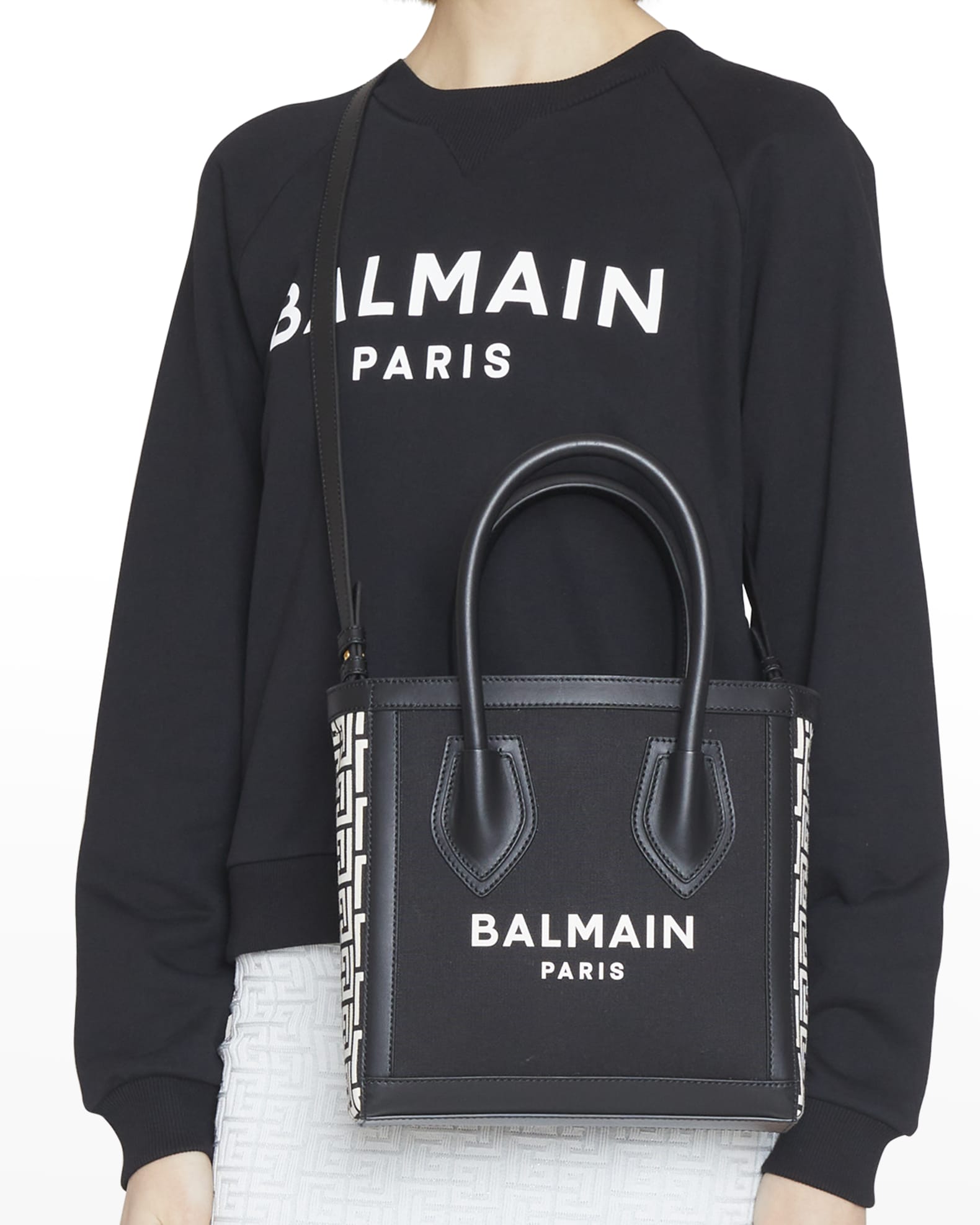 Balmain B Army Logo & Monogram Shopper Tote Bag | Neiman Marcus