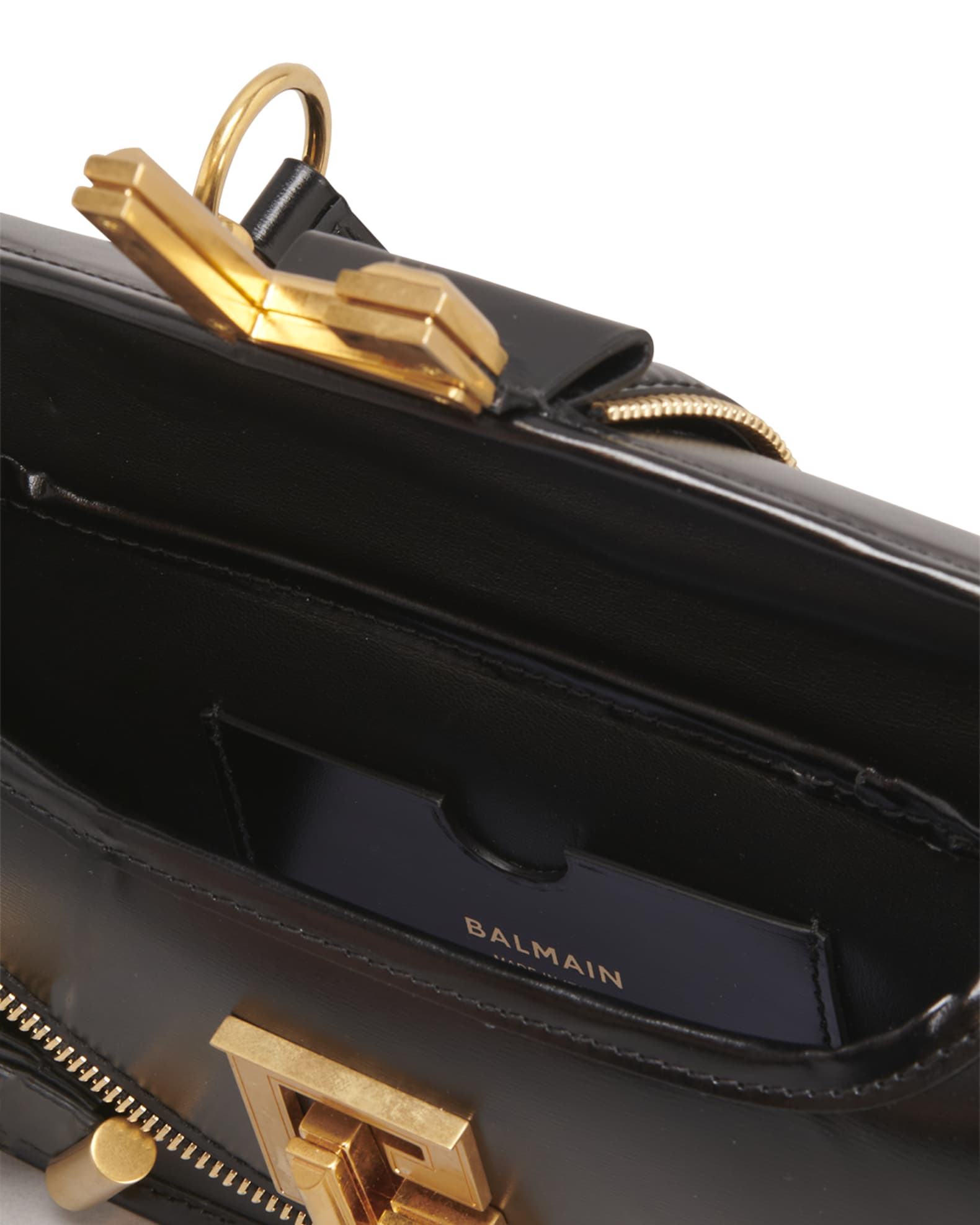 Balmain Blaze Box Leather Pouch Crossbody Bag | Neiman Marcus