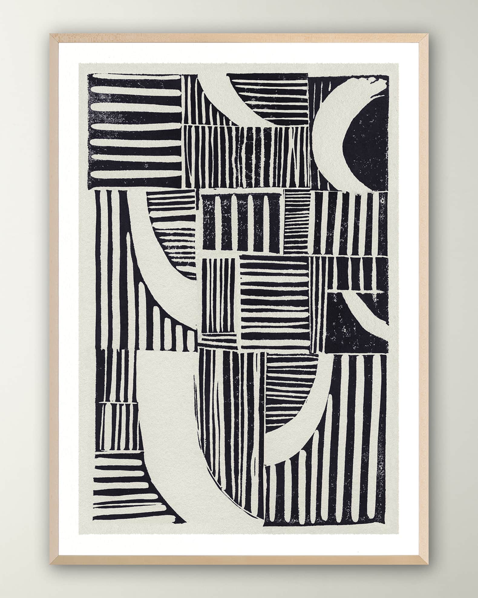 Grand Image Home Abstract Linocut B' Digital Print Wall Art by THE ...