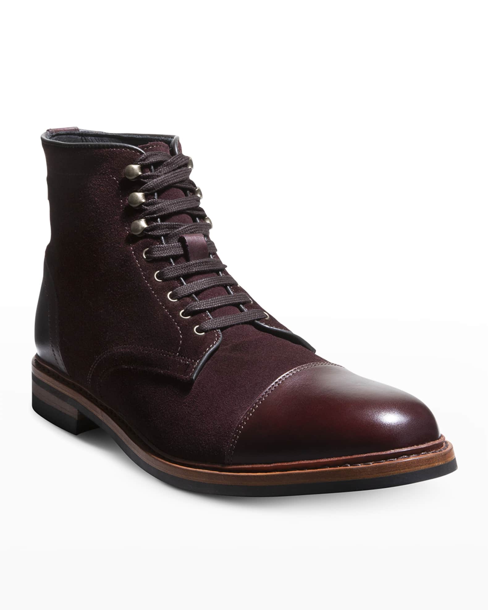 Allen Edmonds Men's Landon Leather Lace-Up Ankle Boots | Neiman Marcus