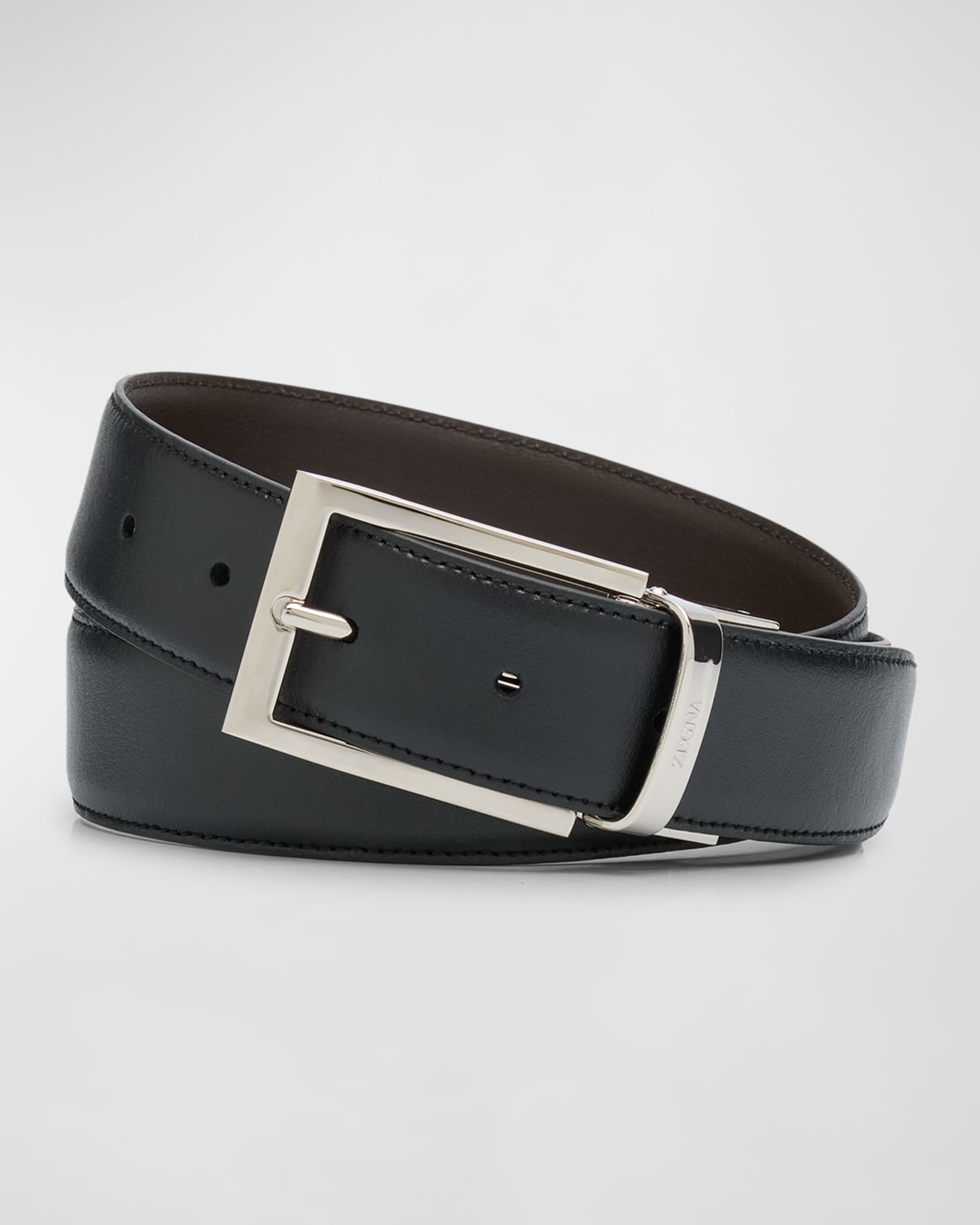 ZEGNA Men's Reversible Adjustable Leather Belt | Neiman Marcus