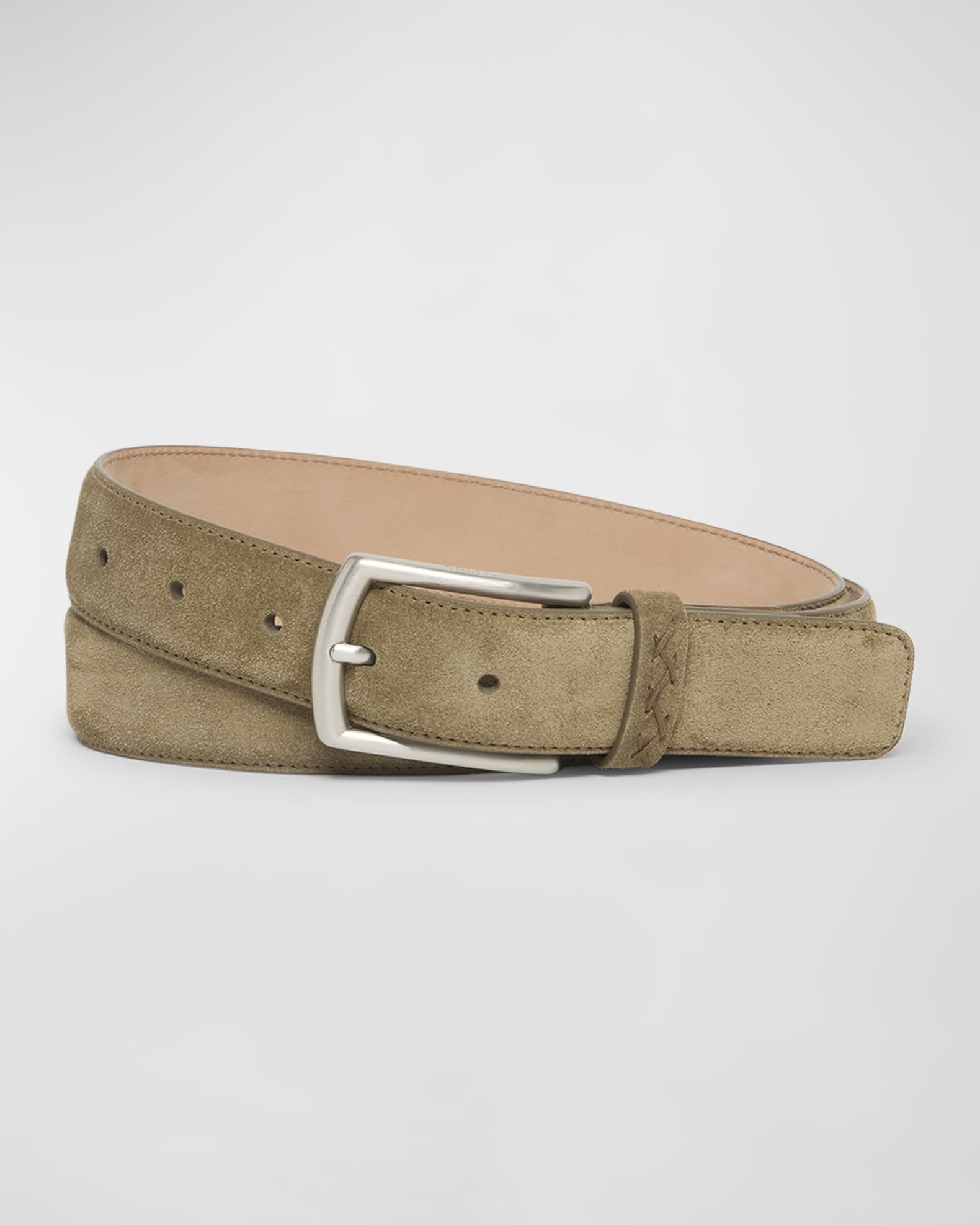 ZEGNA Men's Triple Stitch Leather Belt | Neiman Marcus