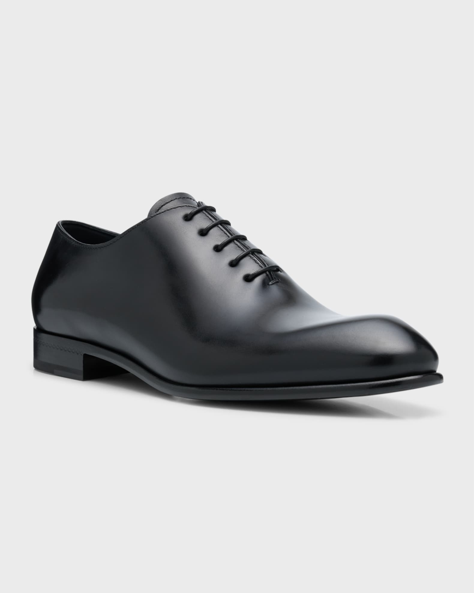ZEGNA Men's Vienna Blake Hand-Buffed Leather Oxfords | Neiman Marcus