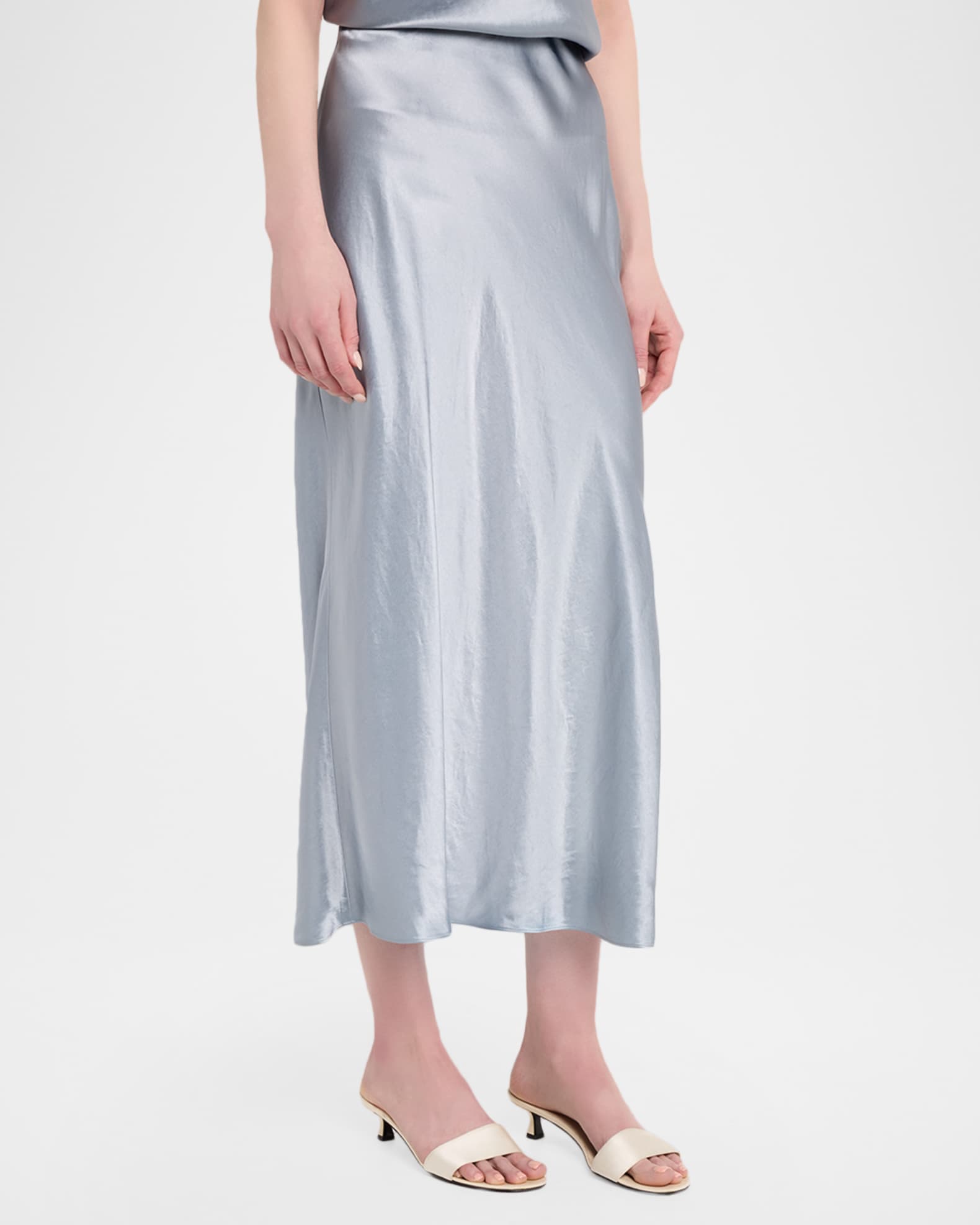 Vince Side-Slit Satin Slip Skirt | Neiman Marcus