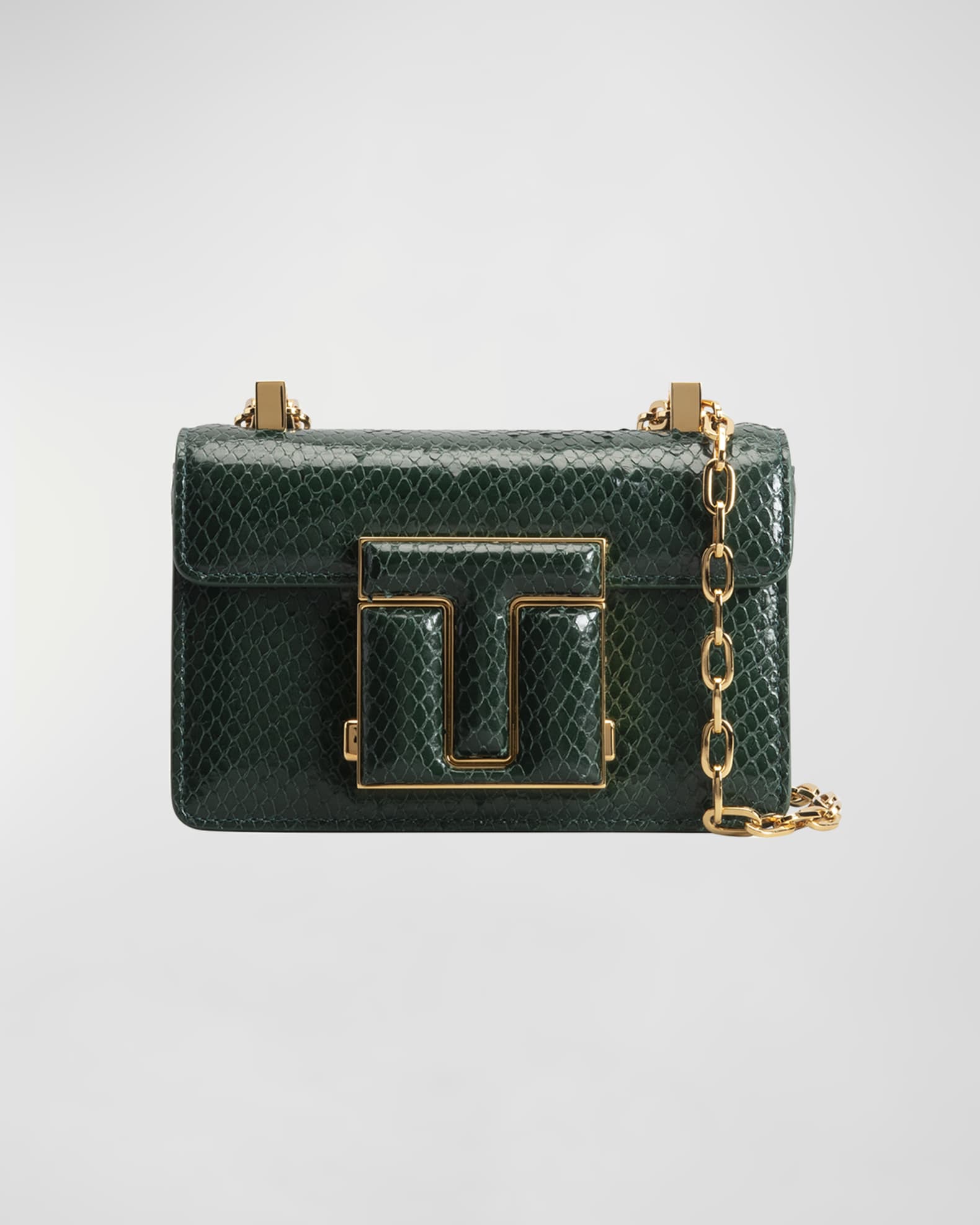 TOM FORD Small Python-Print Chain Shoulder Bag | Neiman Marcus