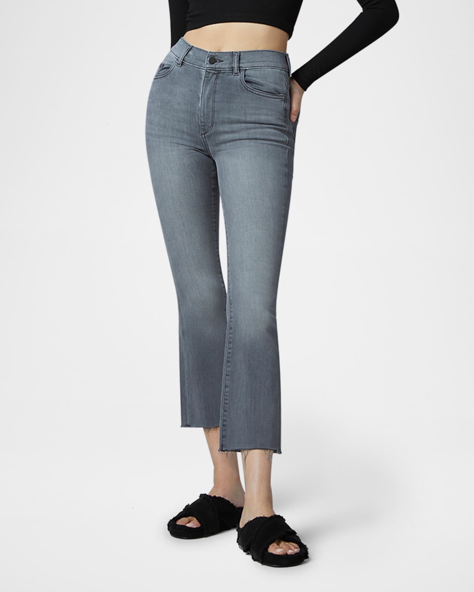 DL1961 Bridget Bootcut High-Rise Instasculpt Crop Jeans | Neiman Marcus