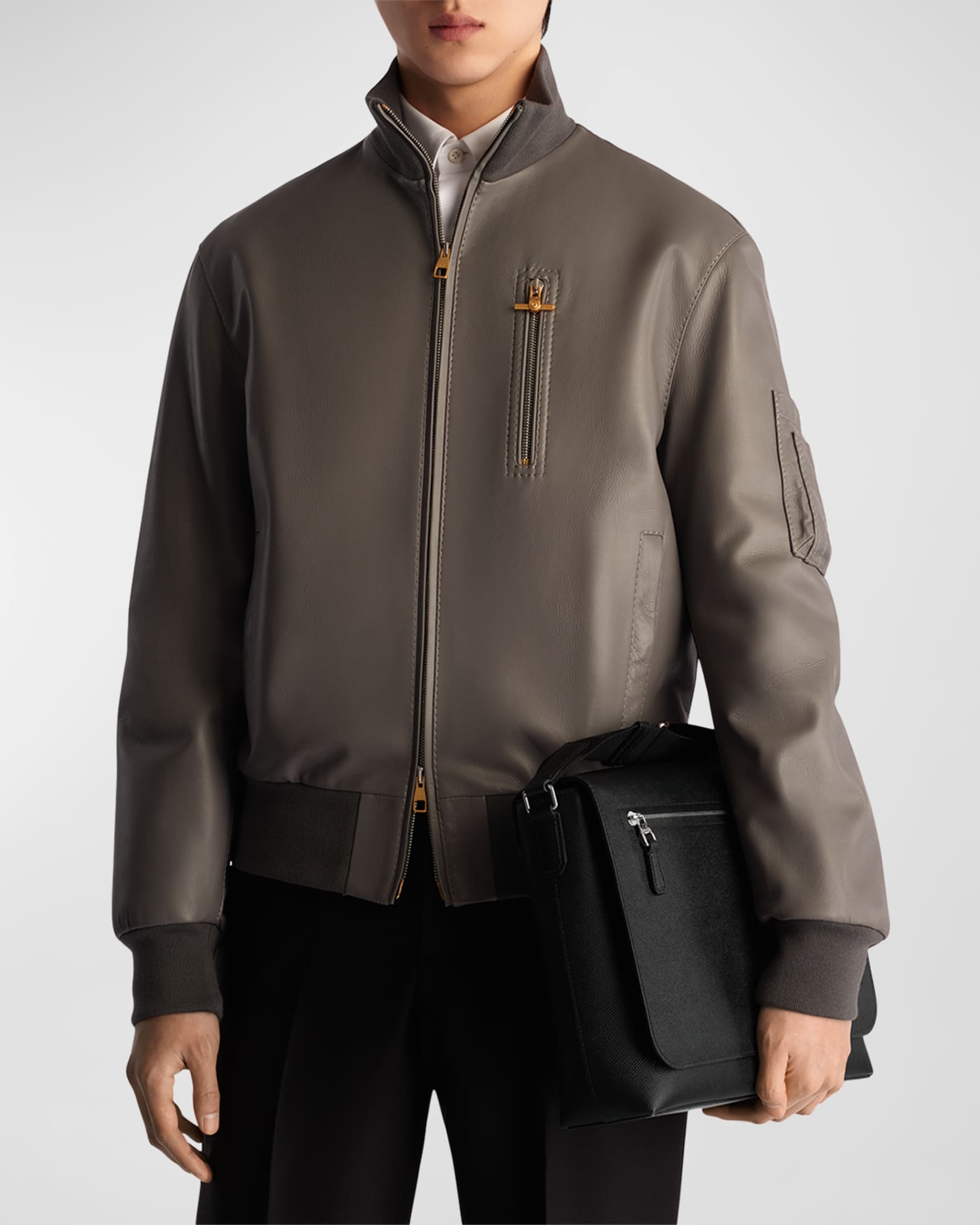 dunhill Men's Cadogan Leather Flap Messenger Bag | Neiman Marcus