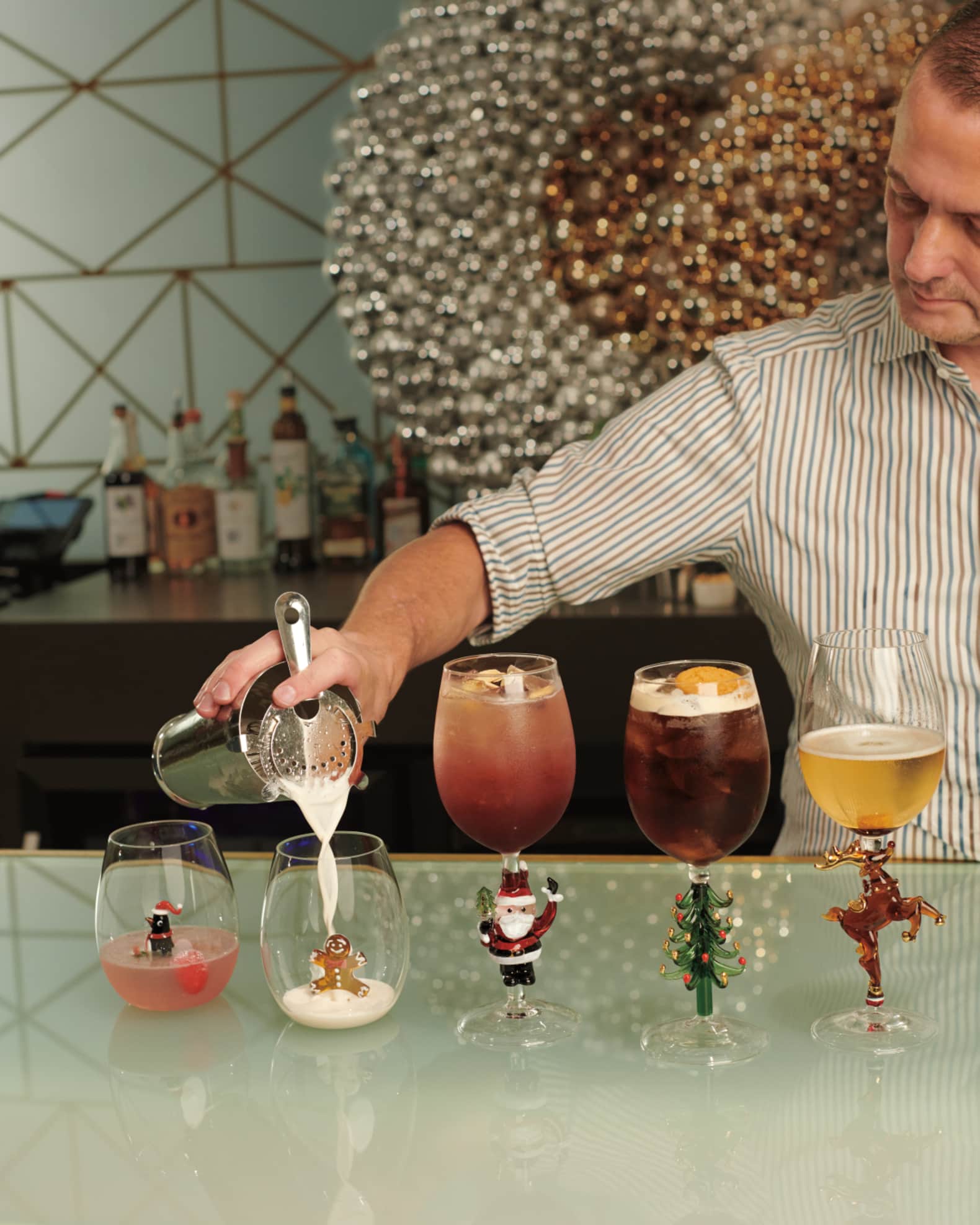 Neiman Marcus Christmas Gingerbread Stemless Wine Glasses, Set of 2 ...