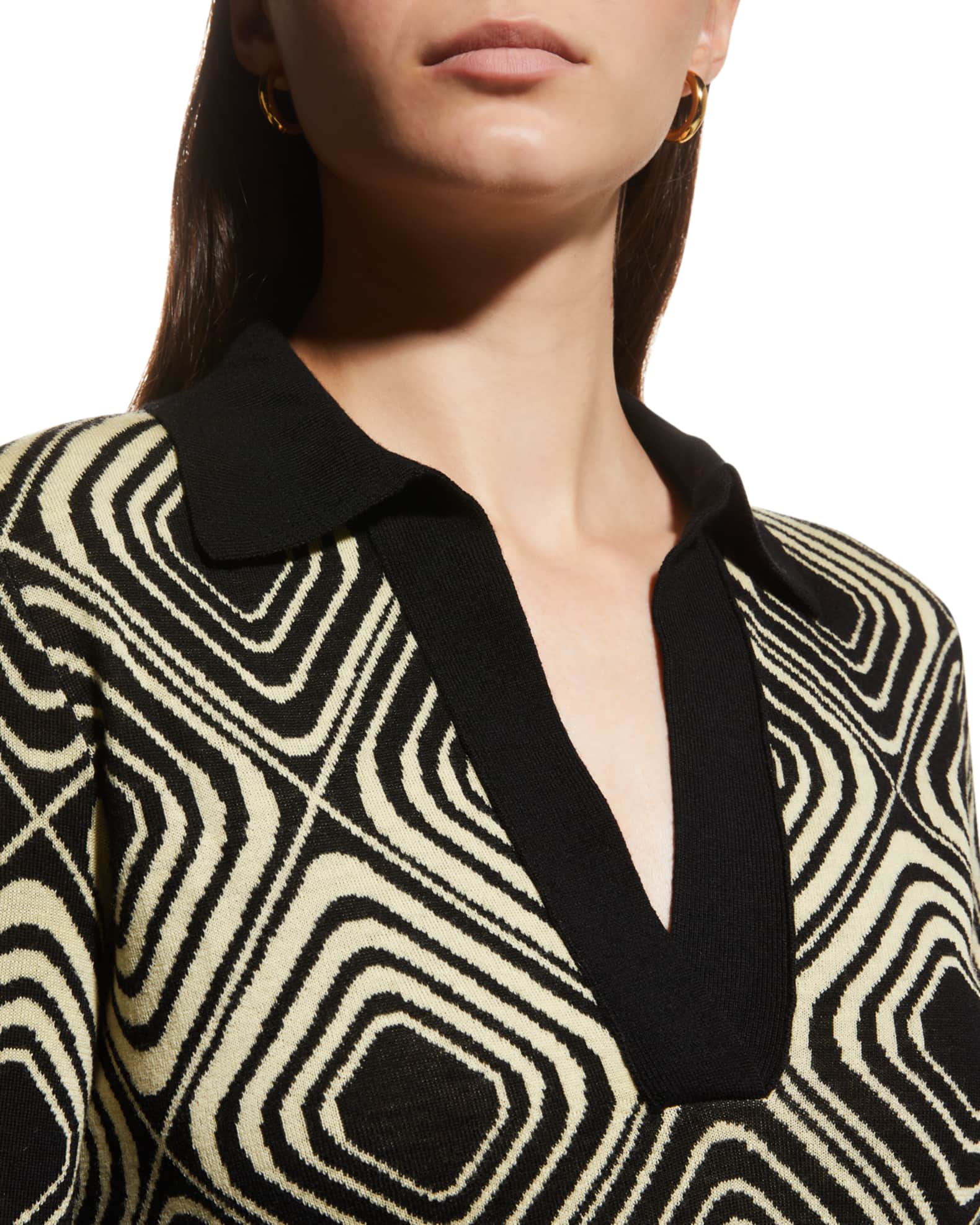 Tanya Taylor Darcy V-Neck Merino Wool Sweater | Neiman Marcus