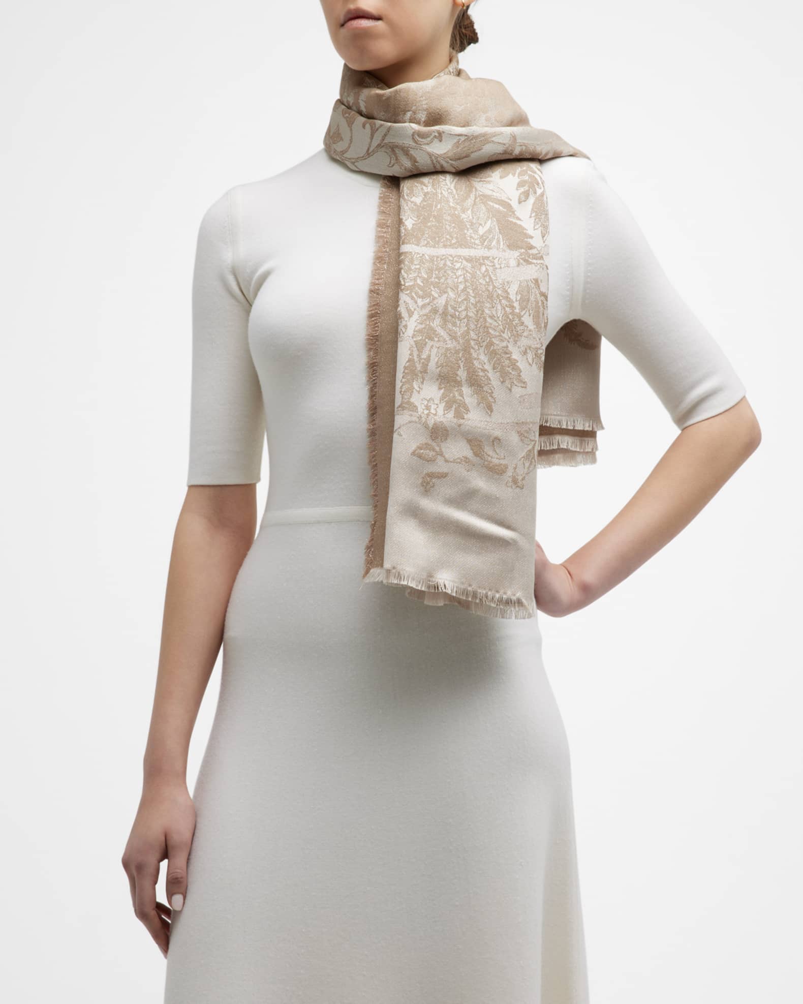 Ferragamo Jaguar Silk-Wool Square Scarf | Neiman Marcus