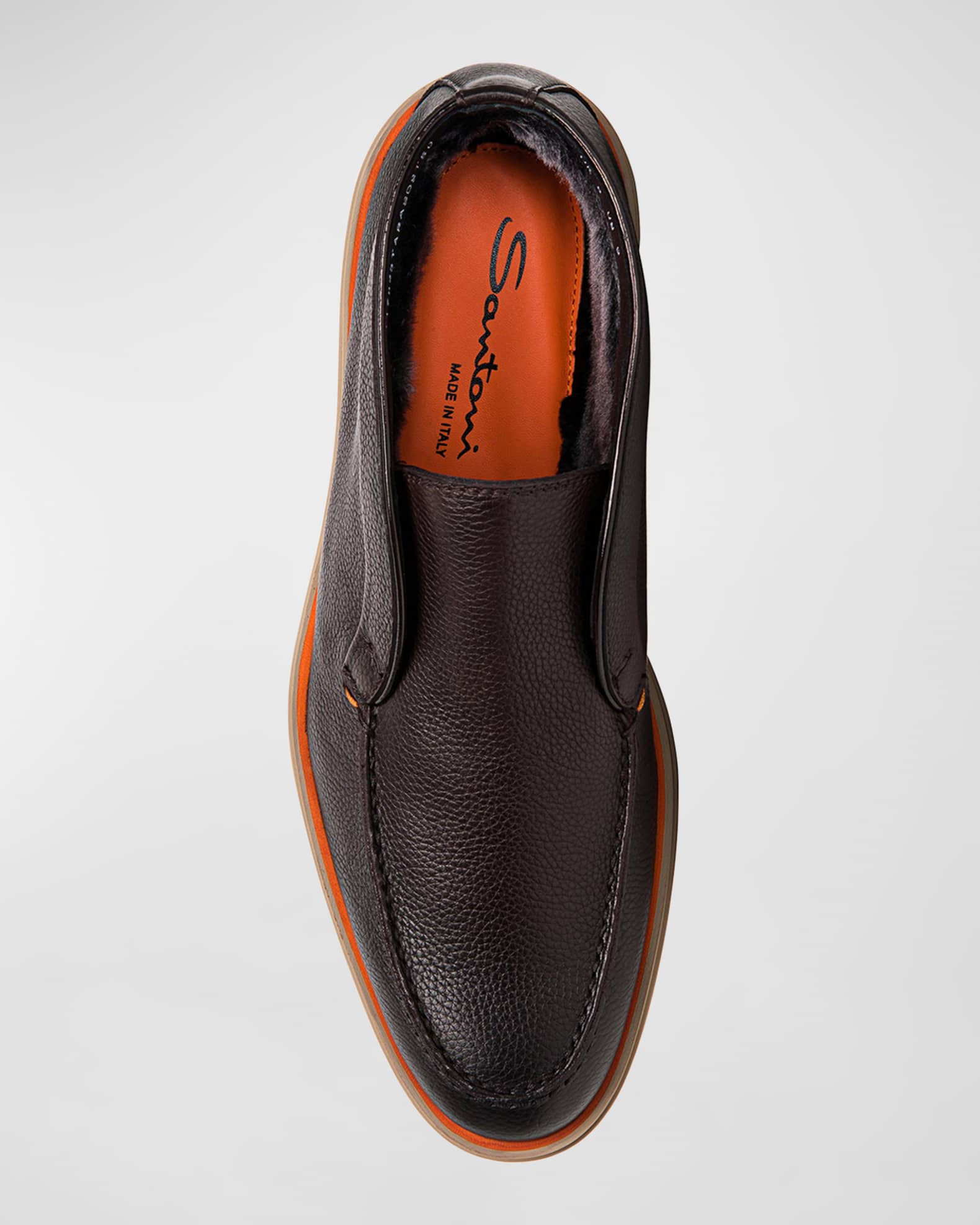 Santoni Men's Detroit Shearling-Lined Leather Chukka Boots | Neiman Marcus