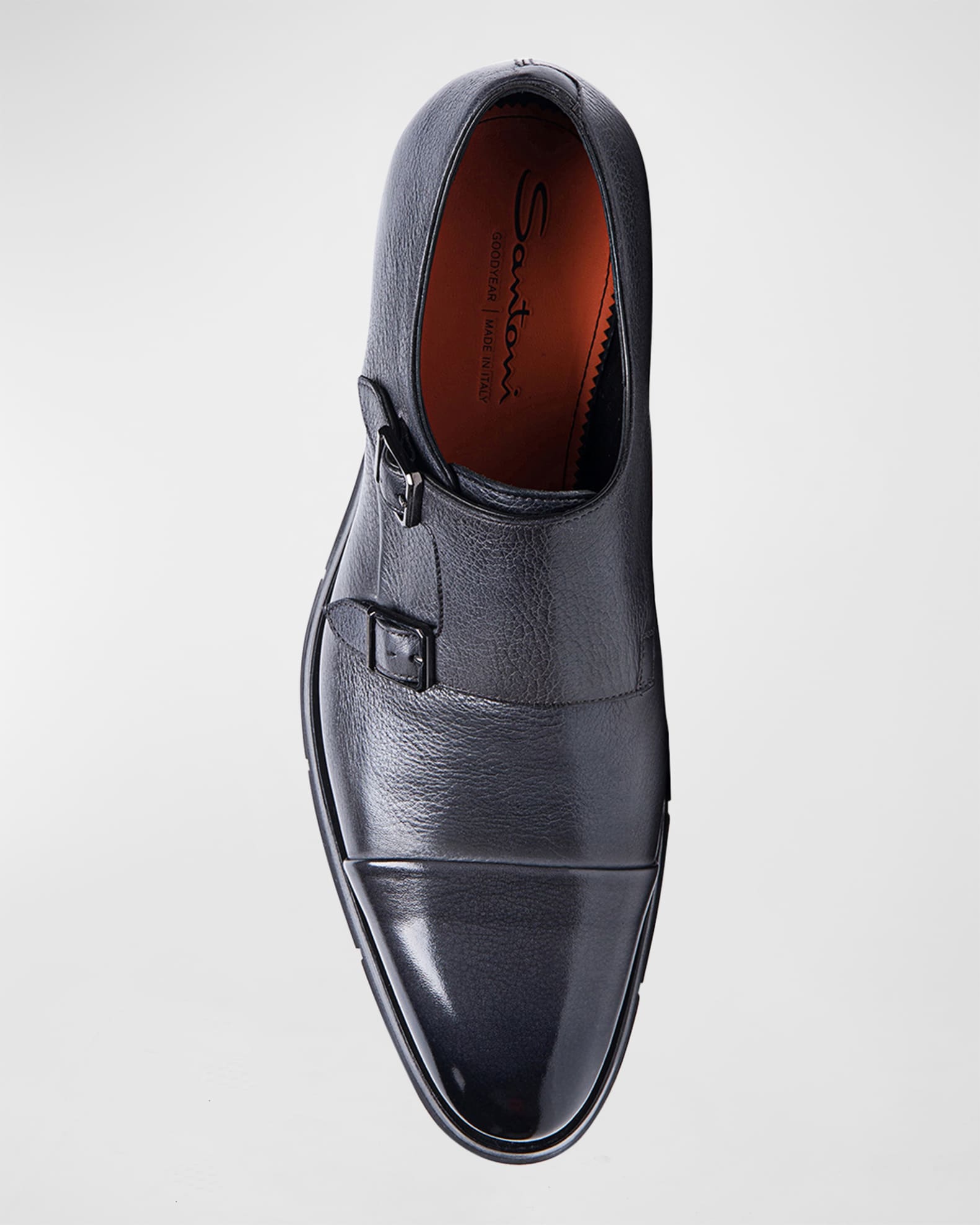 Santoni Men's Carter Double Monk Strap Leather Loafers | Neiman Marcus