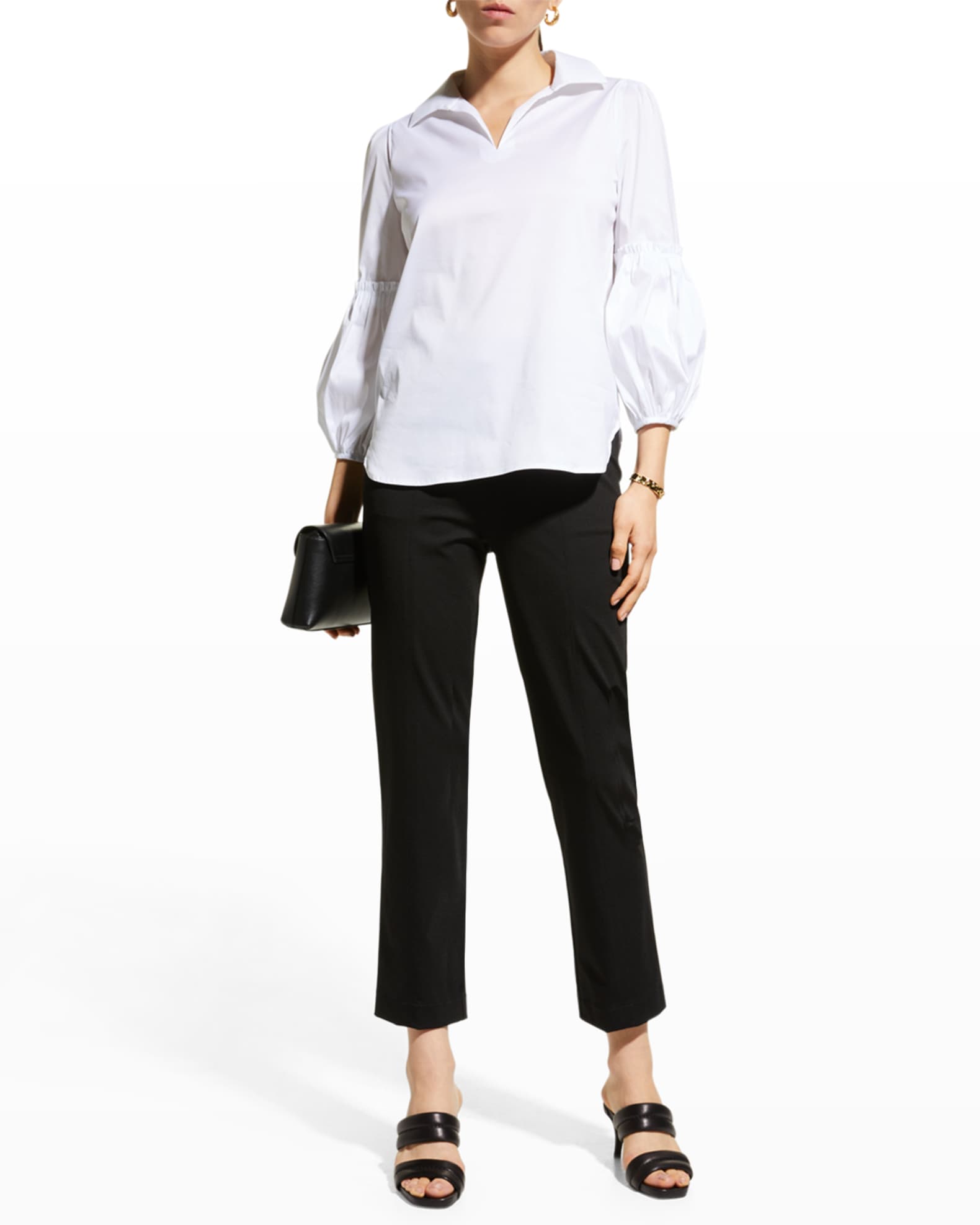Misook Ponte Straight-Leg Ankle Pants | Neiman Marcus