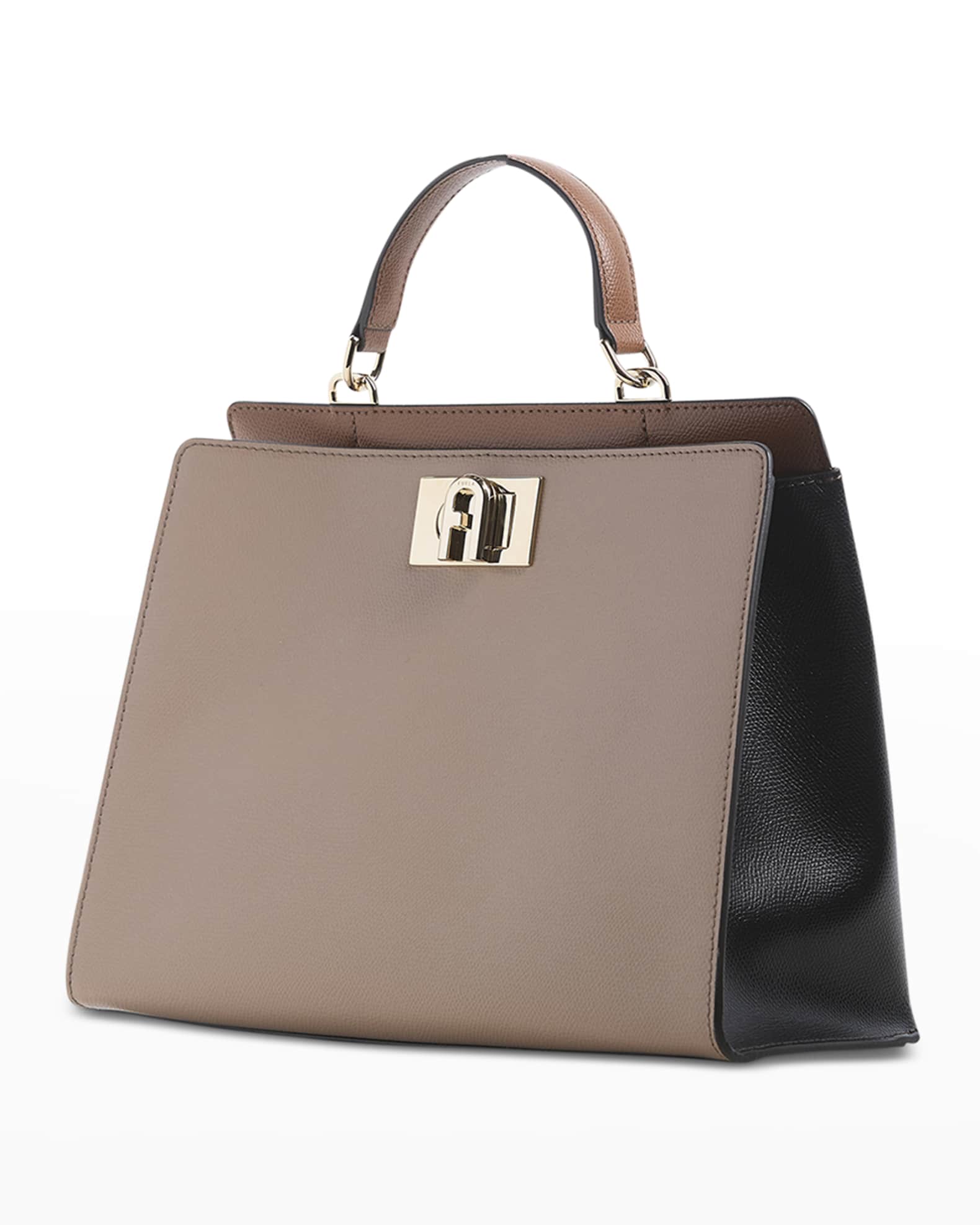 Furla 1927 Colorblock Leather Top-Handle Bag | Neiman Marcus