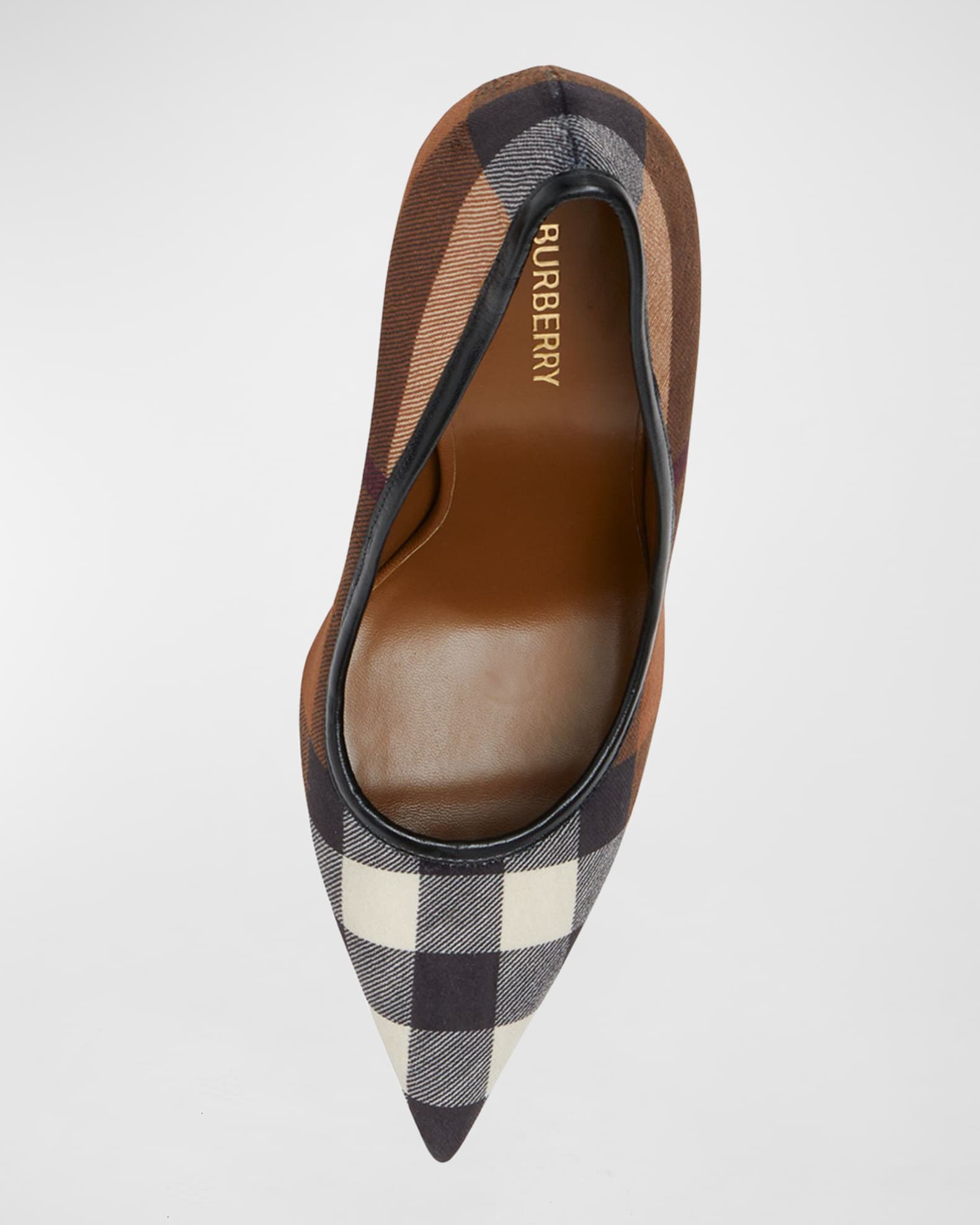 Burberry Aubri Check-Print Leather Pumps | Neiman Marcus